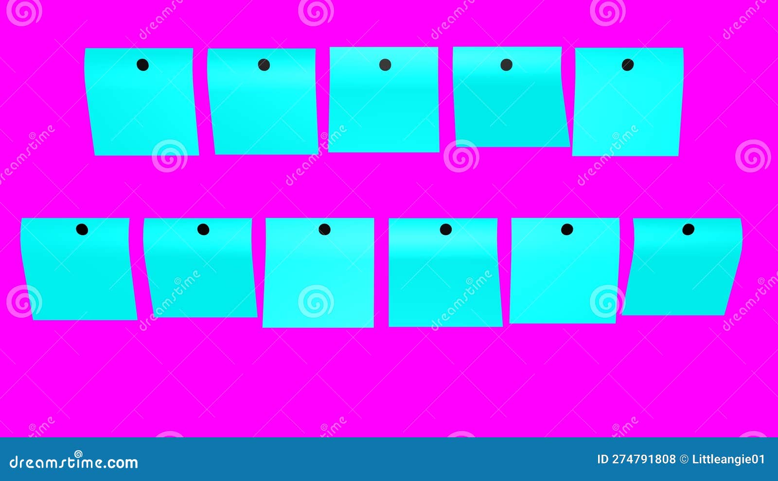 Blue Sticky Notes on Pink Background Concept Stock Illustration ...