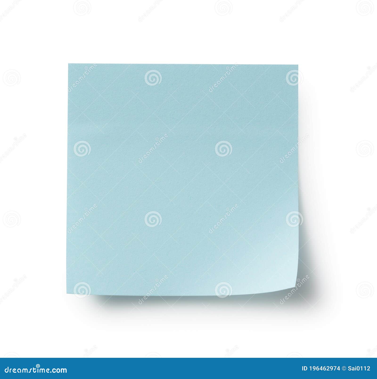 Blue Sticky Notes on a White Background Stock Photo - Image of empty ...