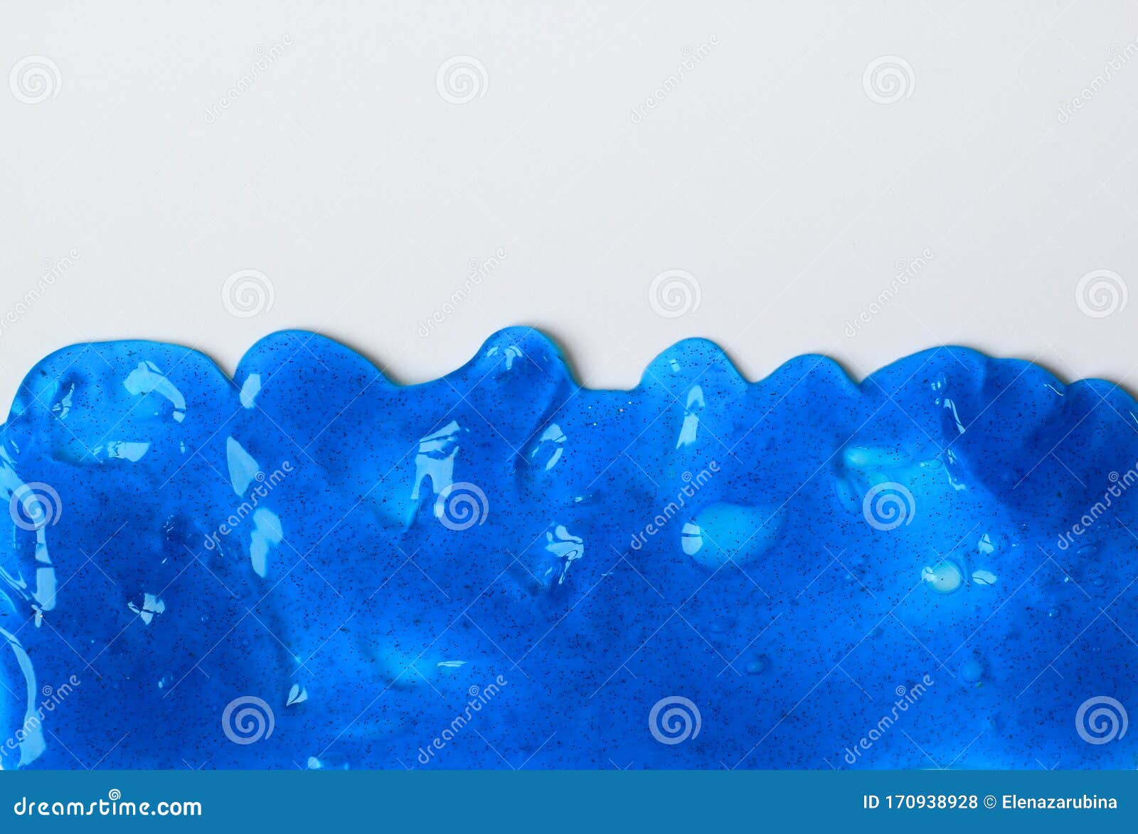 Blue Sticky Slime on the White Surface Stock Photo - Image of glue ...