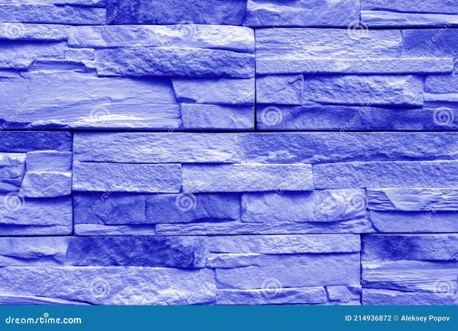Blue Stone Wall of a Building. Interior of a Modern Loft Stock Photo ...