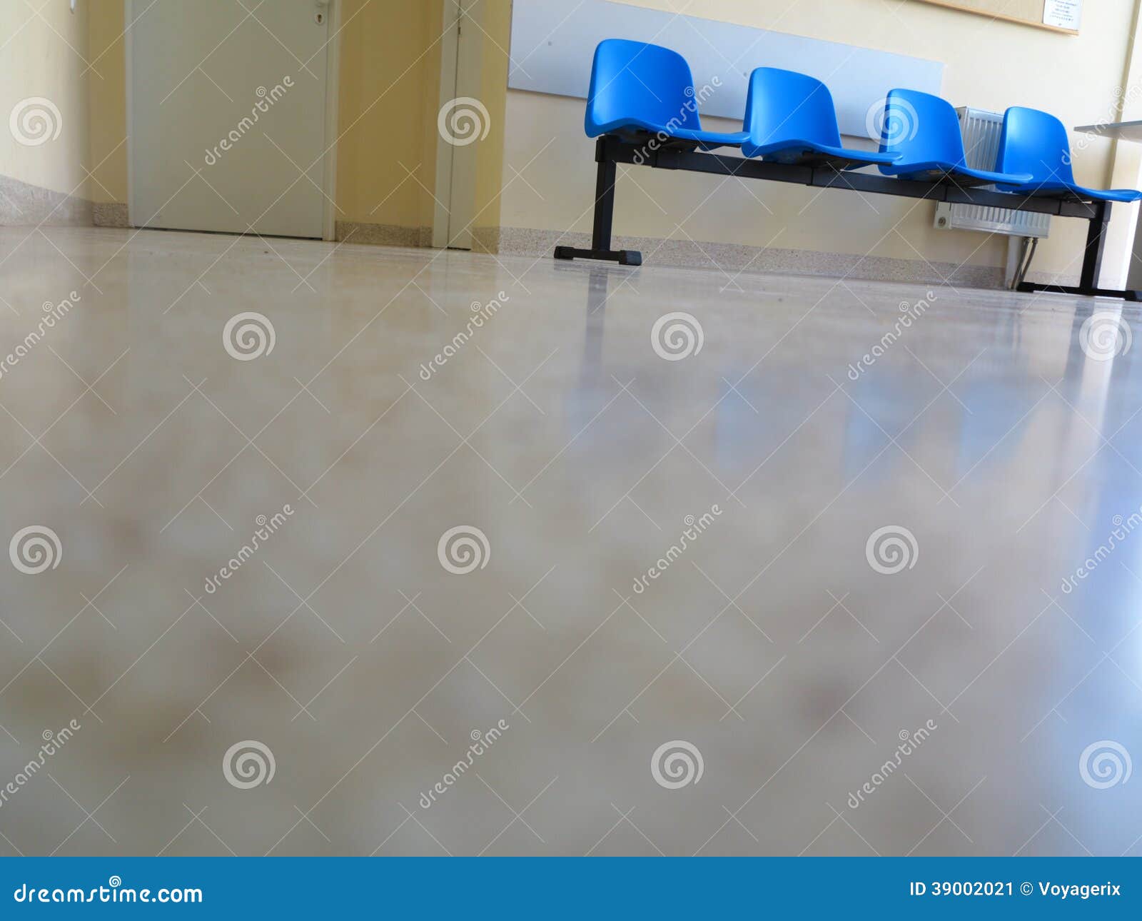 Blue Stools in the Waiting Room Stock Image - Image of aisle, place ...
