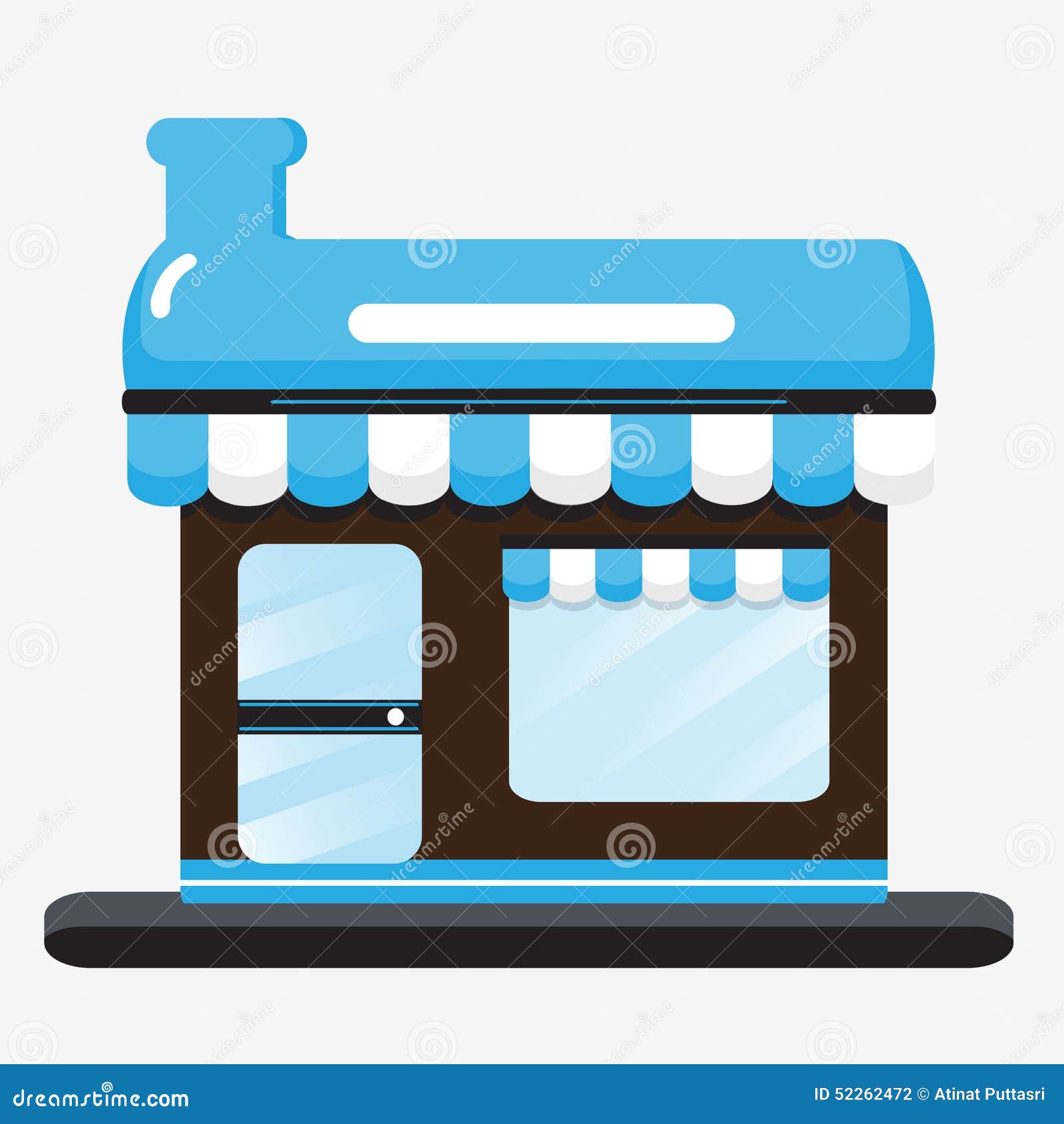 Blue store cartoon stock vector. Illustration of exterior - 52262472