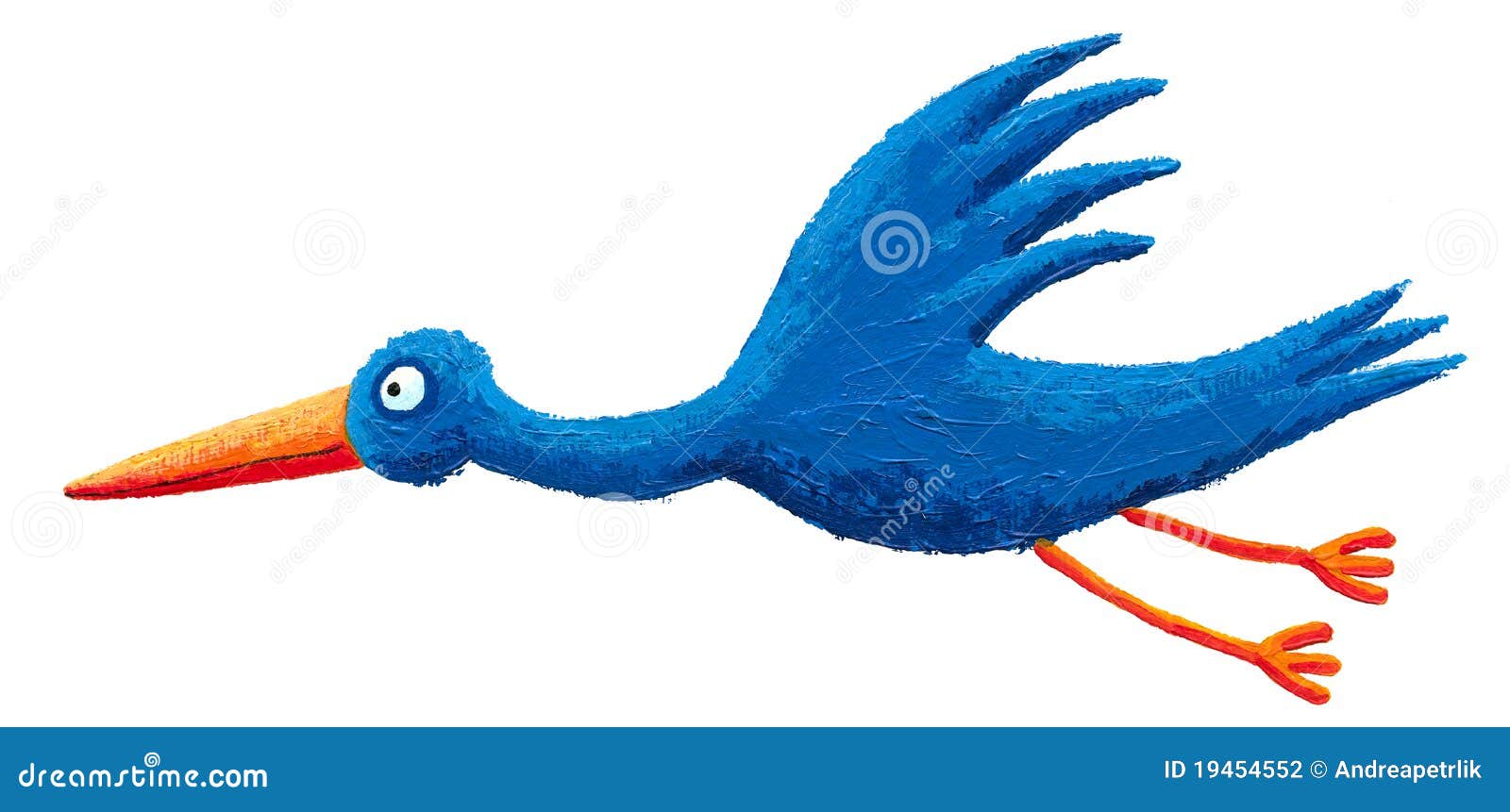 Blue stork fly stock illustration. Illustration of fluffy - 19454552
