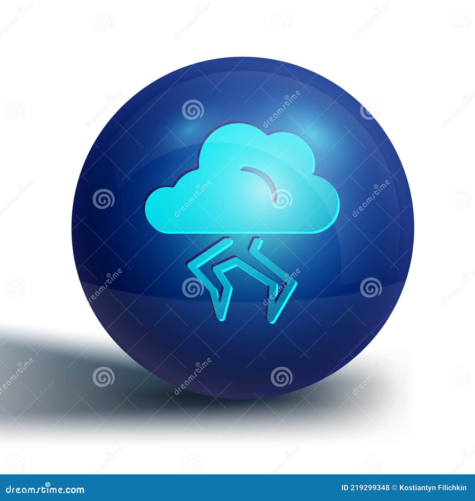 Blue Storm Icon Isolated on White Background. Cloud and Lightning Sign ...