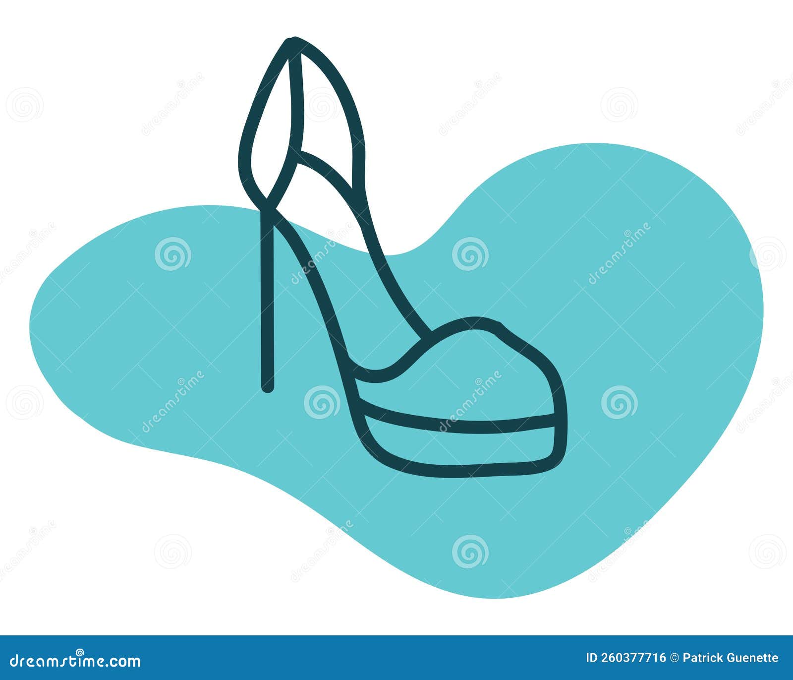 Blue Strap heels, icon stock vector. Illustration of flat - 260377716