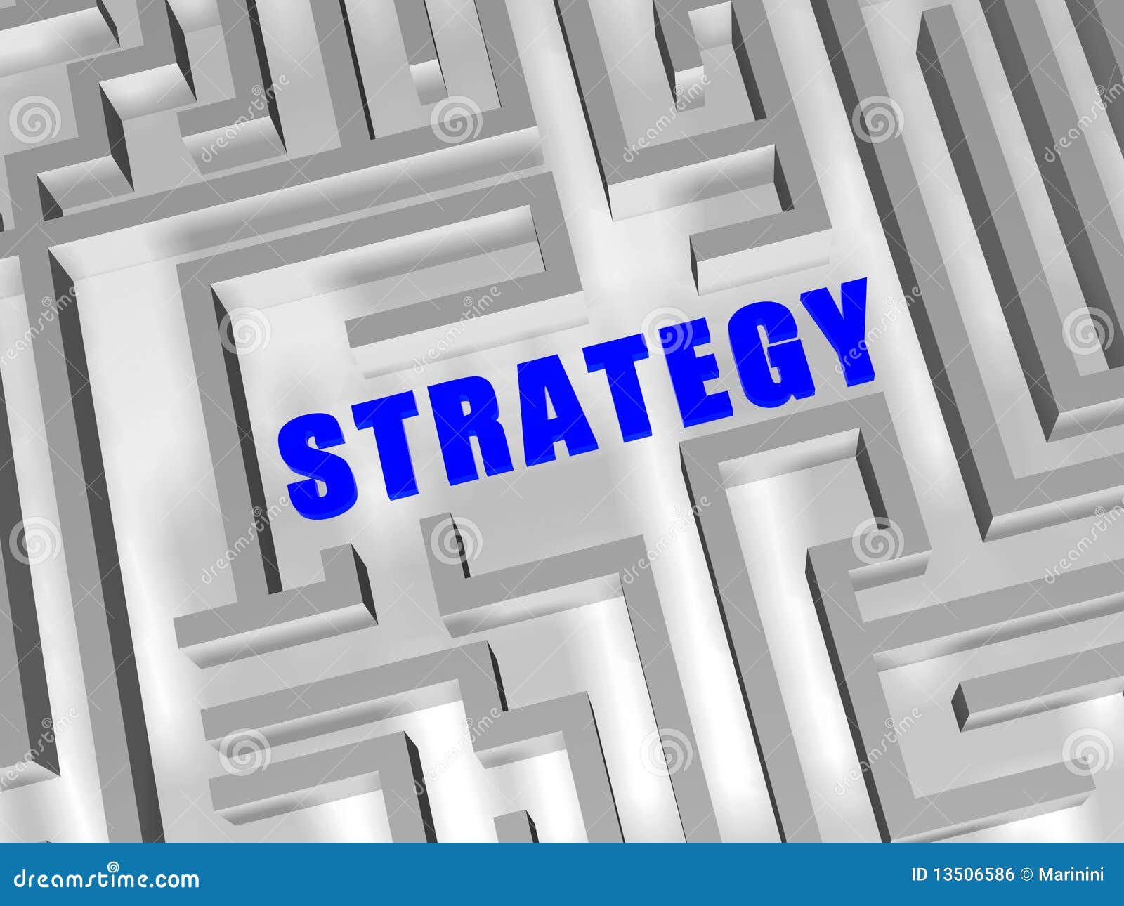 Blue strategy in labyrinth stock illustration. Illustration of enter ...