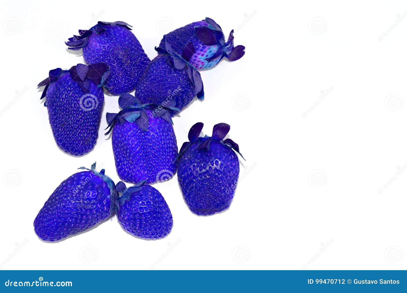 Blue Strawberries Isolated on a White Background Stock Photo - Image of ...