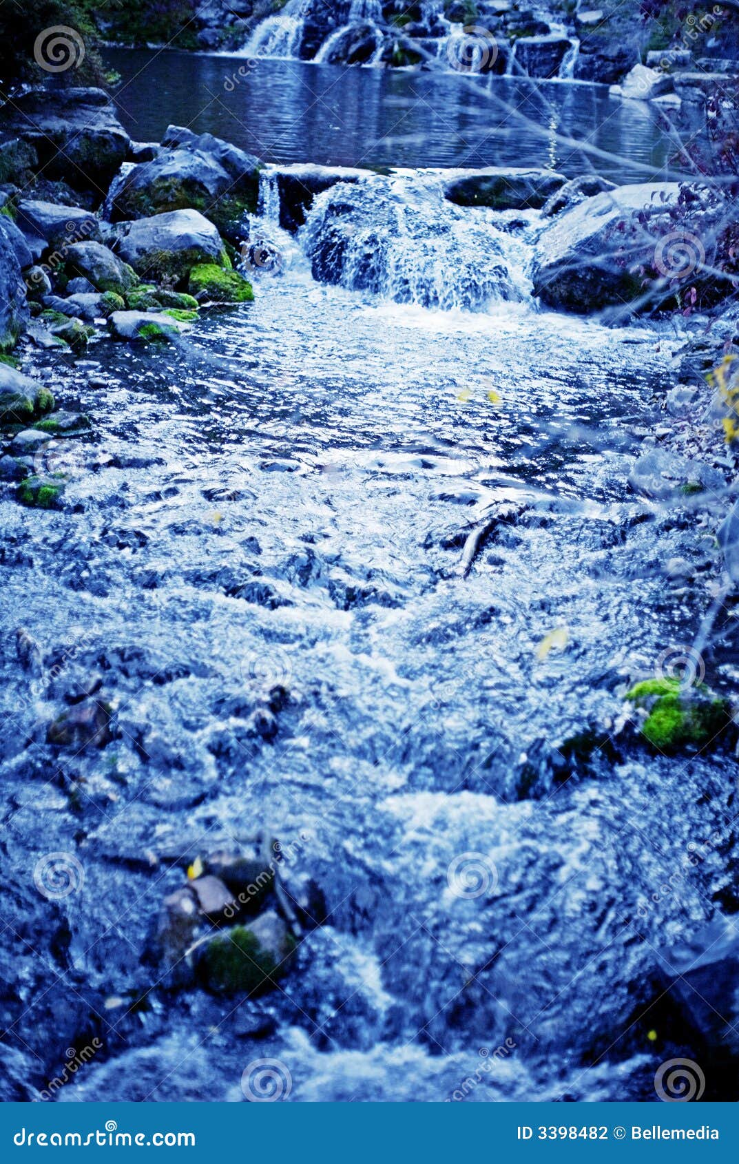 Blue stream stock photo. Image of scene, rocks, harmony - 3398482