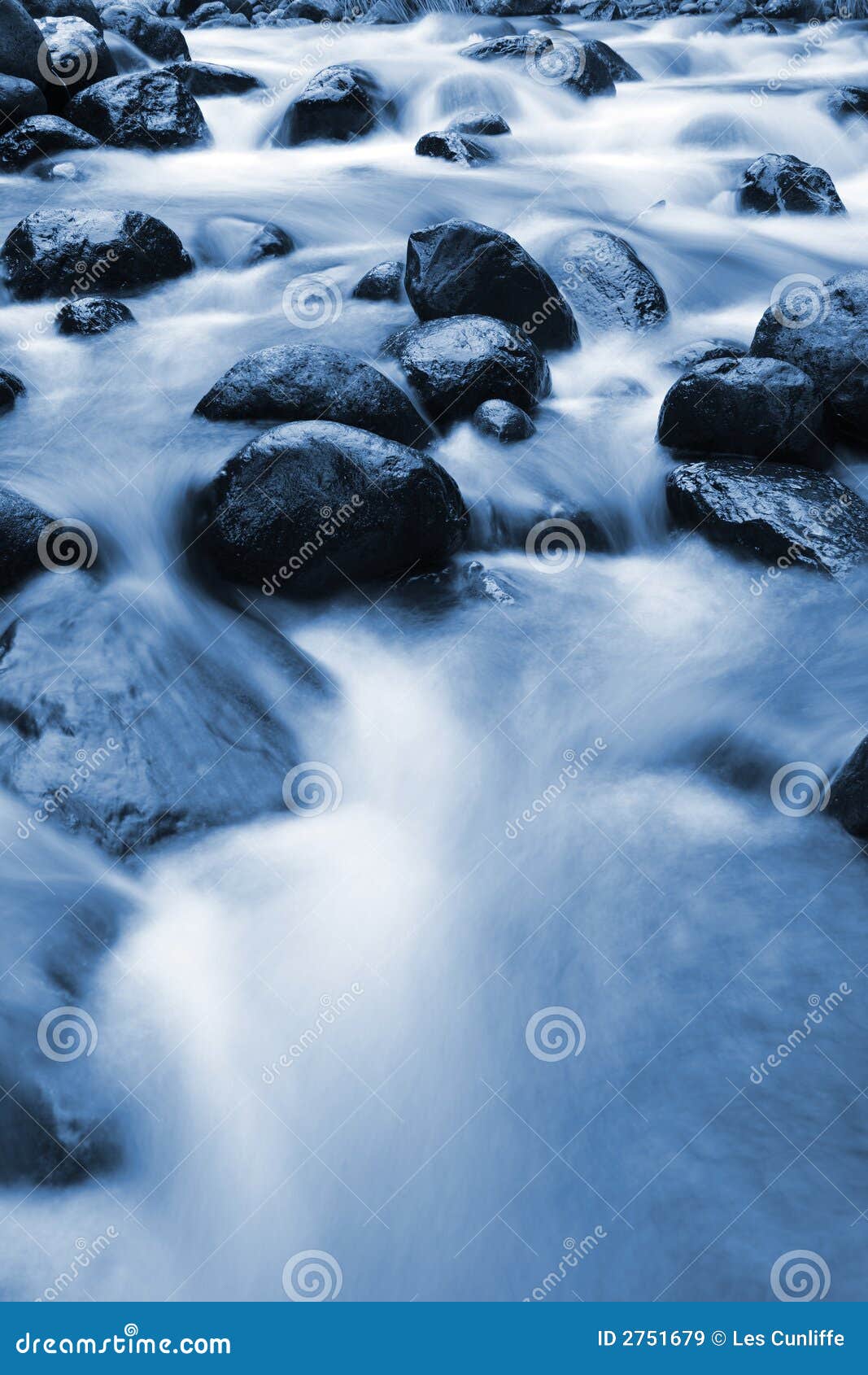 Blue stream and rocks stock image. Image of flowing, boulder - 2751679