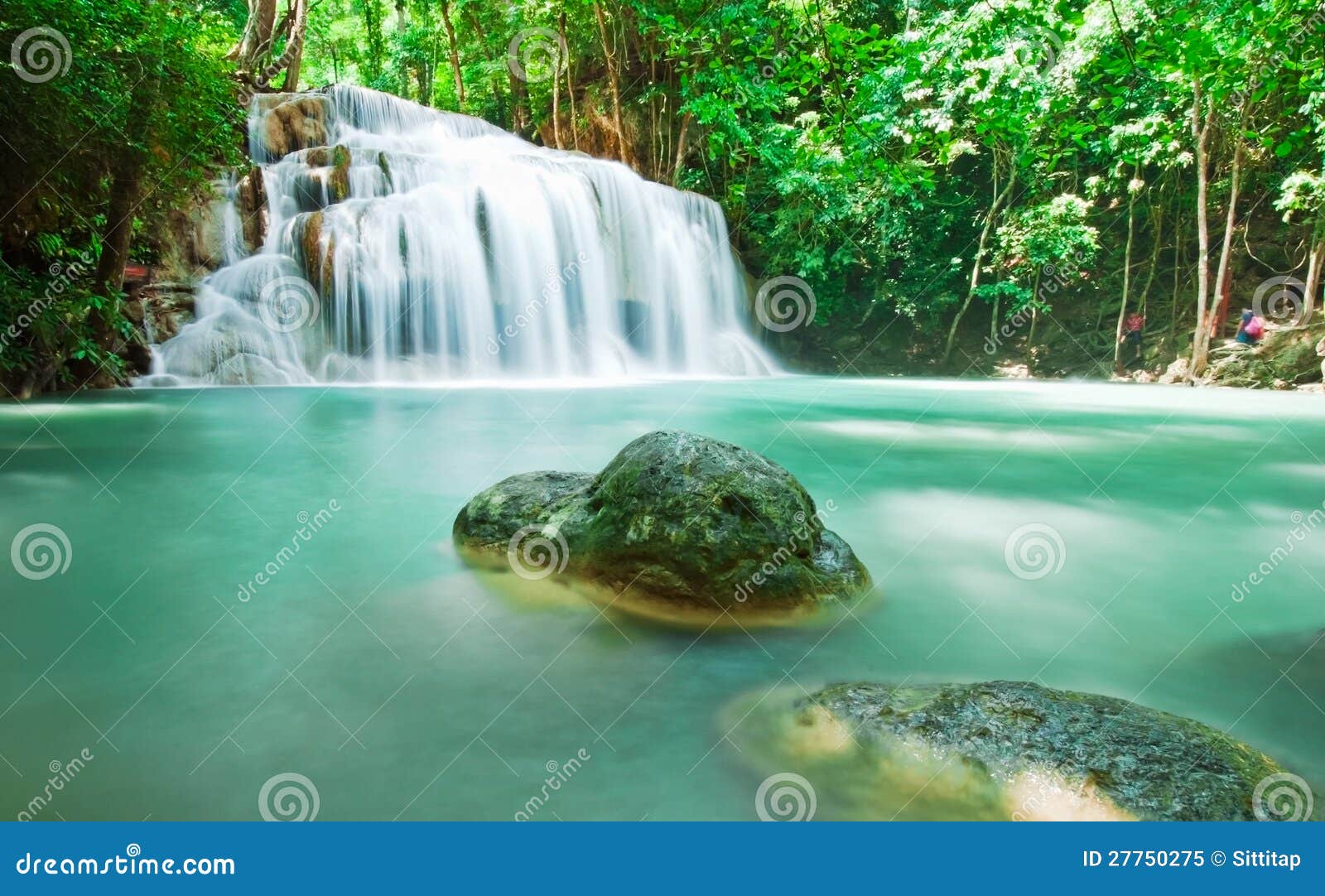 Blue stream waterfall stock image. Image of fall, heaven - 27750275