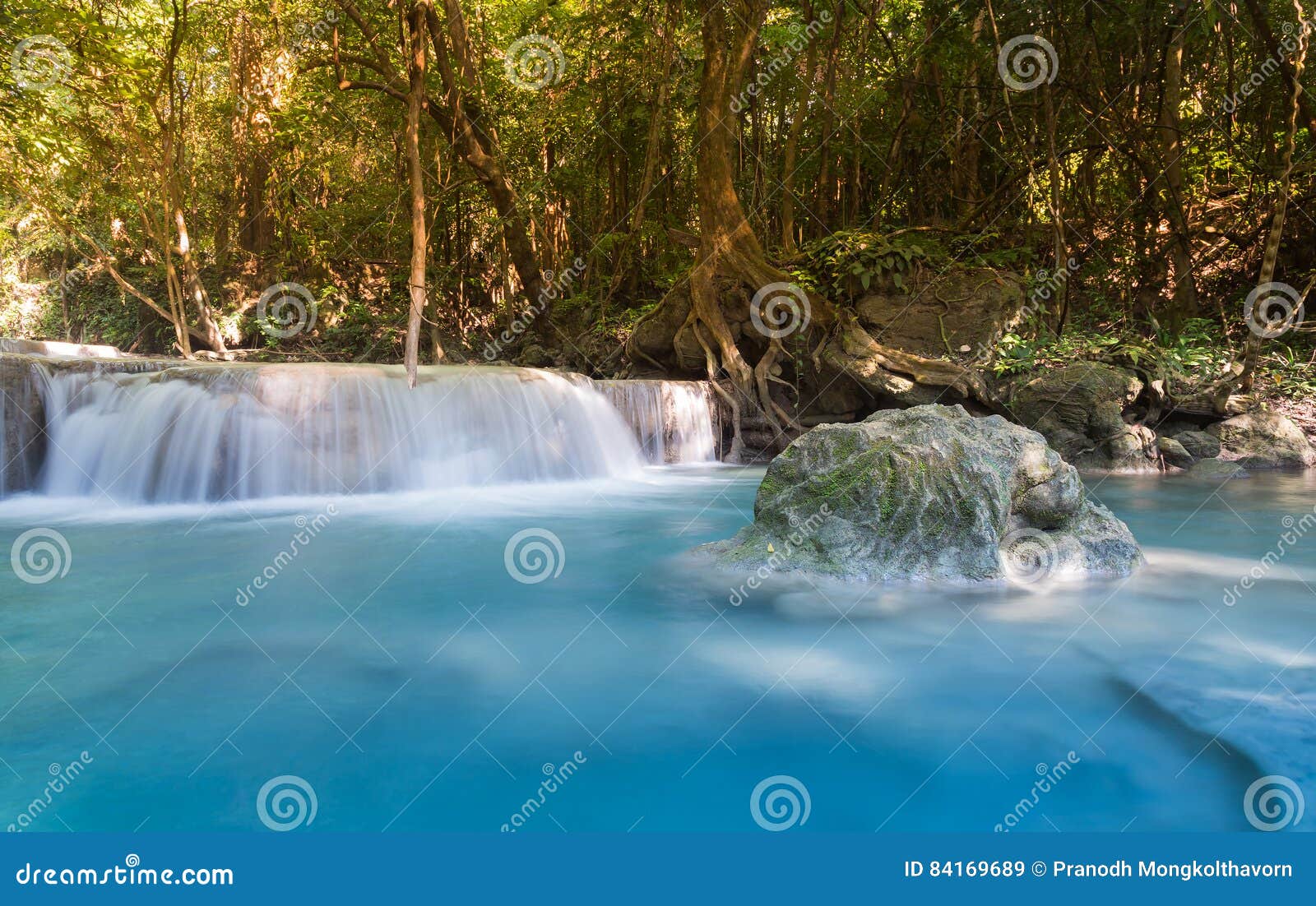 Blue stream waterfall stock image. Image of background - 84169689