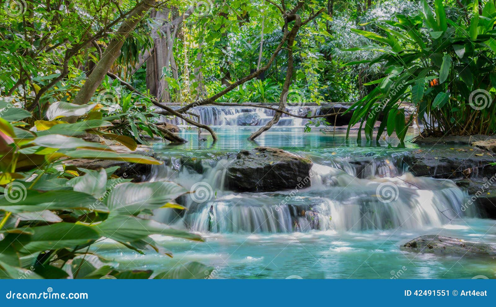 Blue stream waterfall stock image. Image of outdoor, rain - 42491551