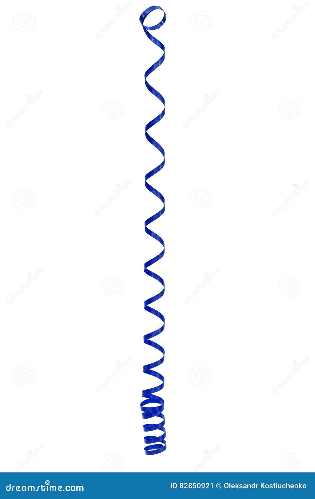 Blue Streamer, Isolated on a White Background Stock Image - Image of ...