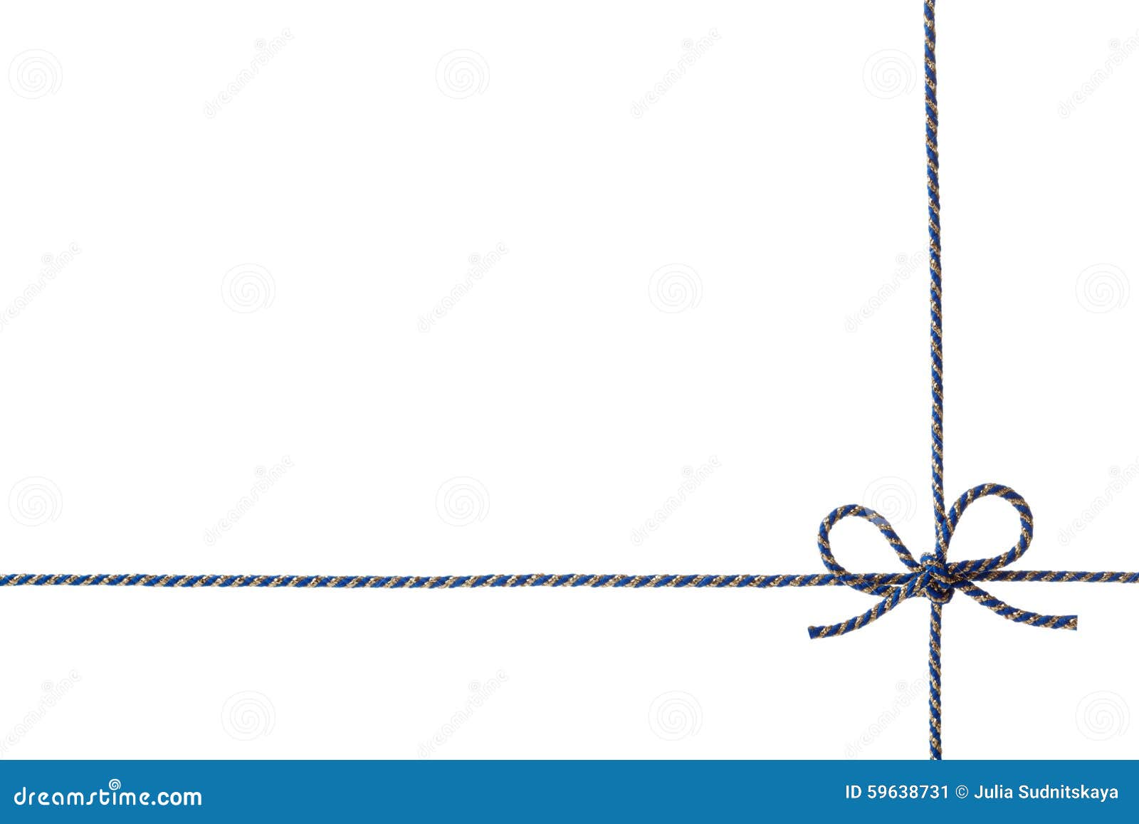 Blue String Or Twine Tied In A Bow Isolated On White Background Stock ...