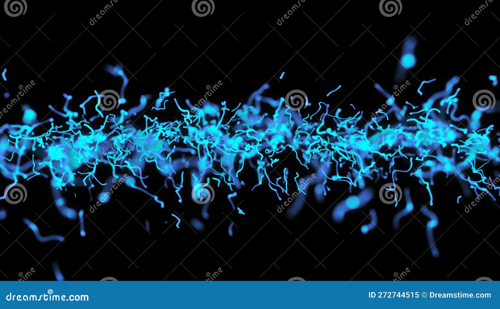 Blue Strings of Energy stock illustration. Illustration of bacteria ...