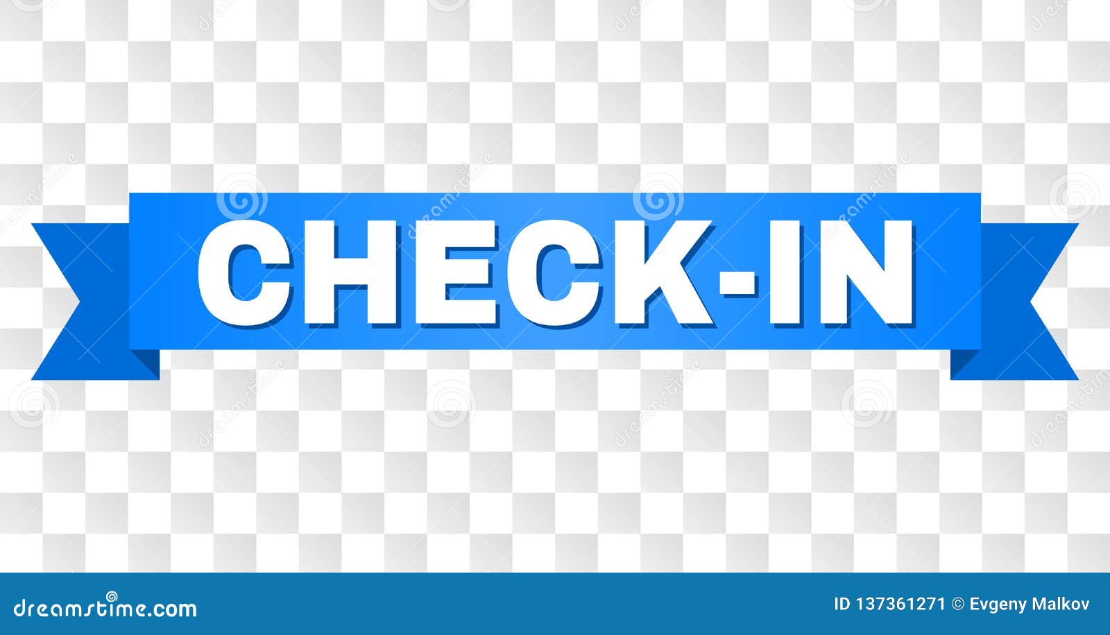 Blue Stripe with CHECK-in Caption Stock Vector - Illustration of white ...