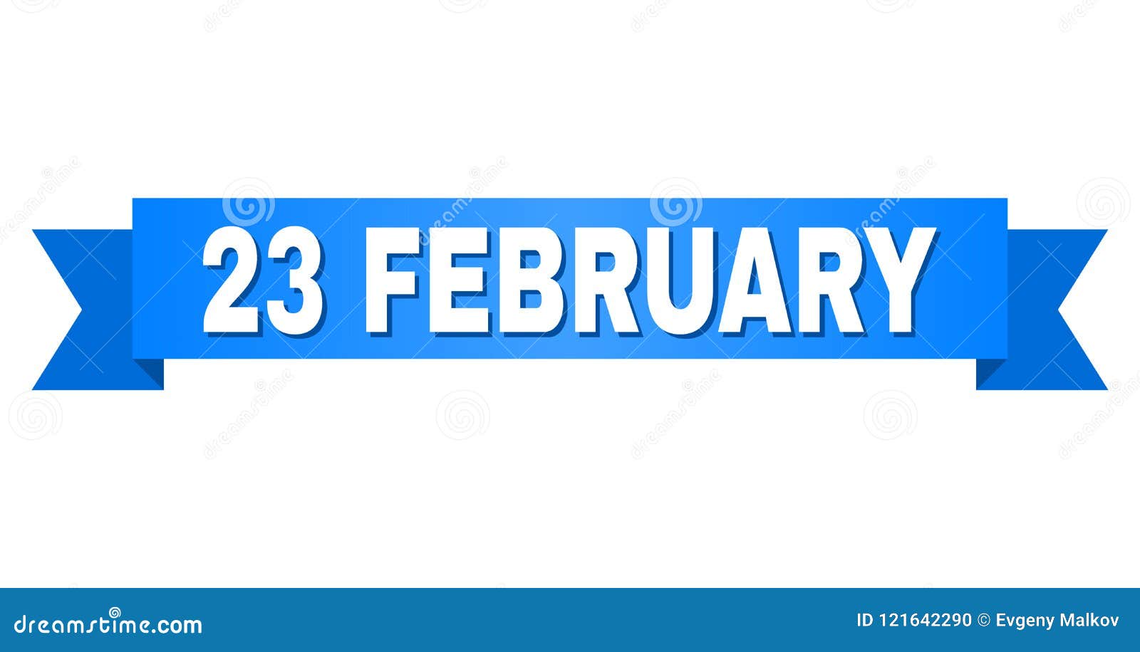 Blue Stripe with 23 FEBRUARY Caption Stock Vector - Illustration of ...