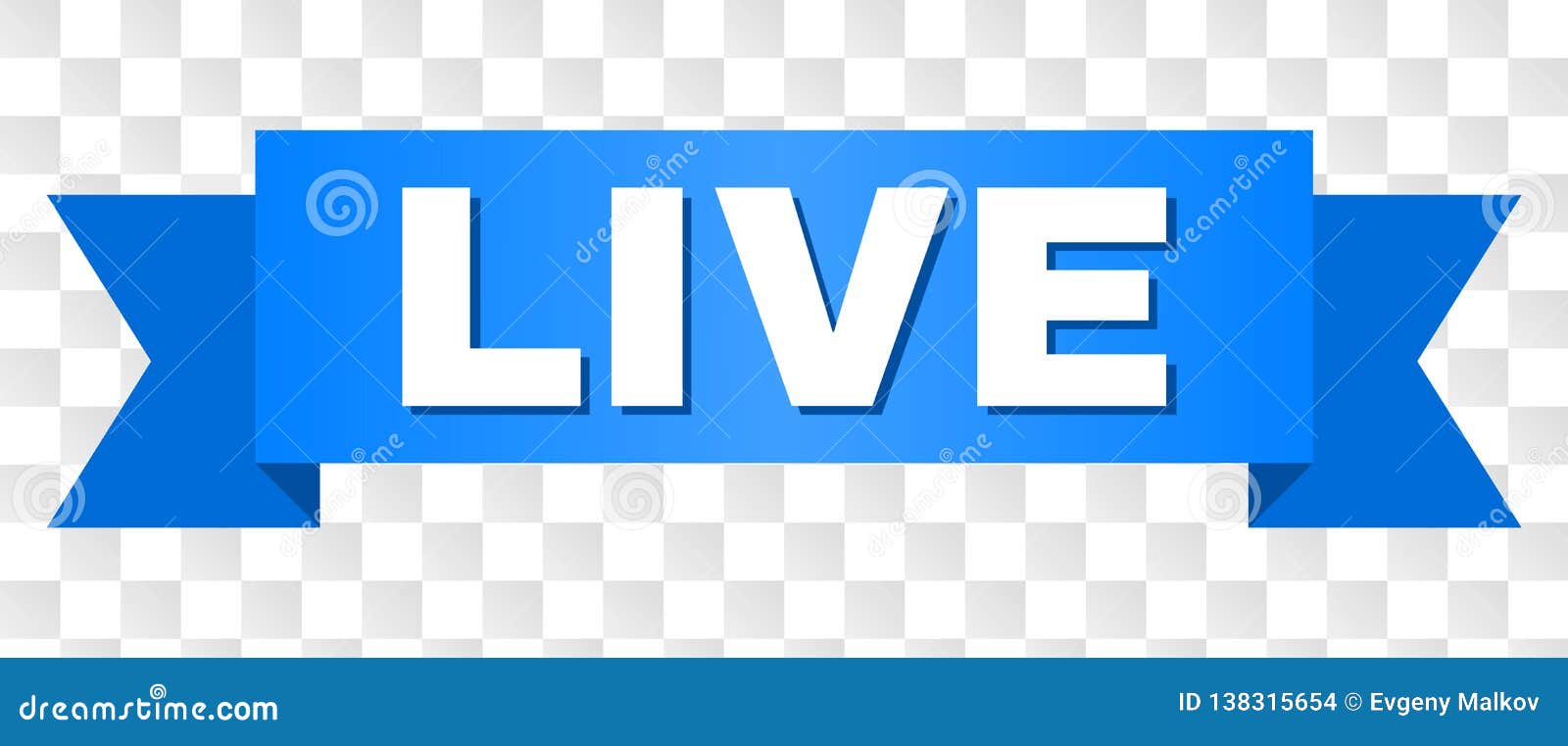 Blue Stripe with LIVE Title Stock Vector - Illustration of badge ...