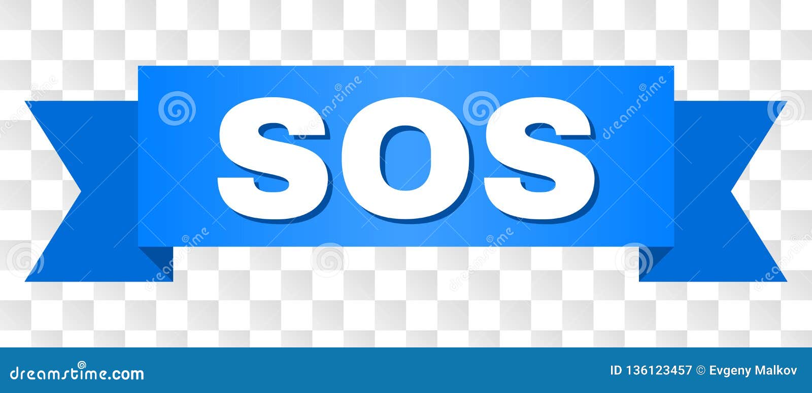Blue Stripe with SOS Caption Stock Vector - Illustration of emblem ...