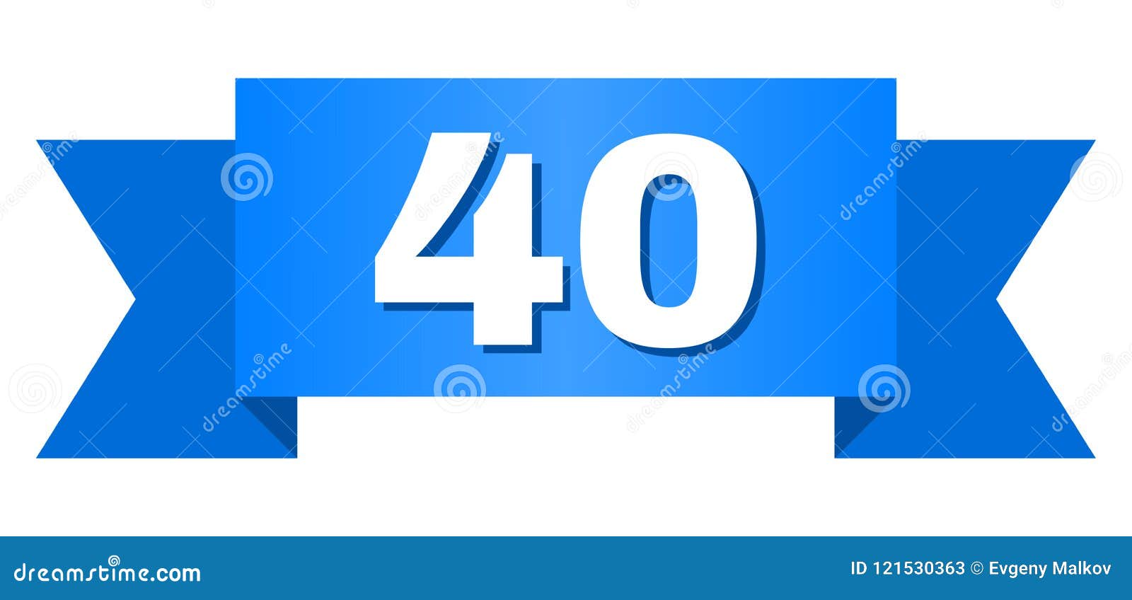 Blue Stripe with 40 Text stock illustration. Illustration of white ...