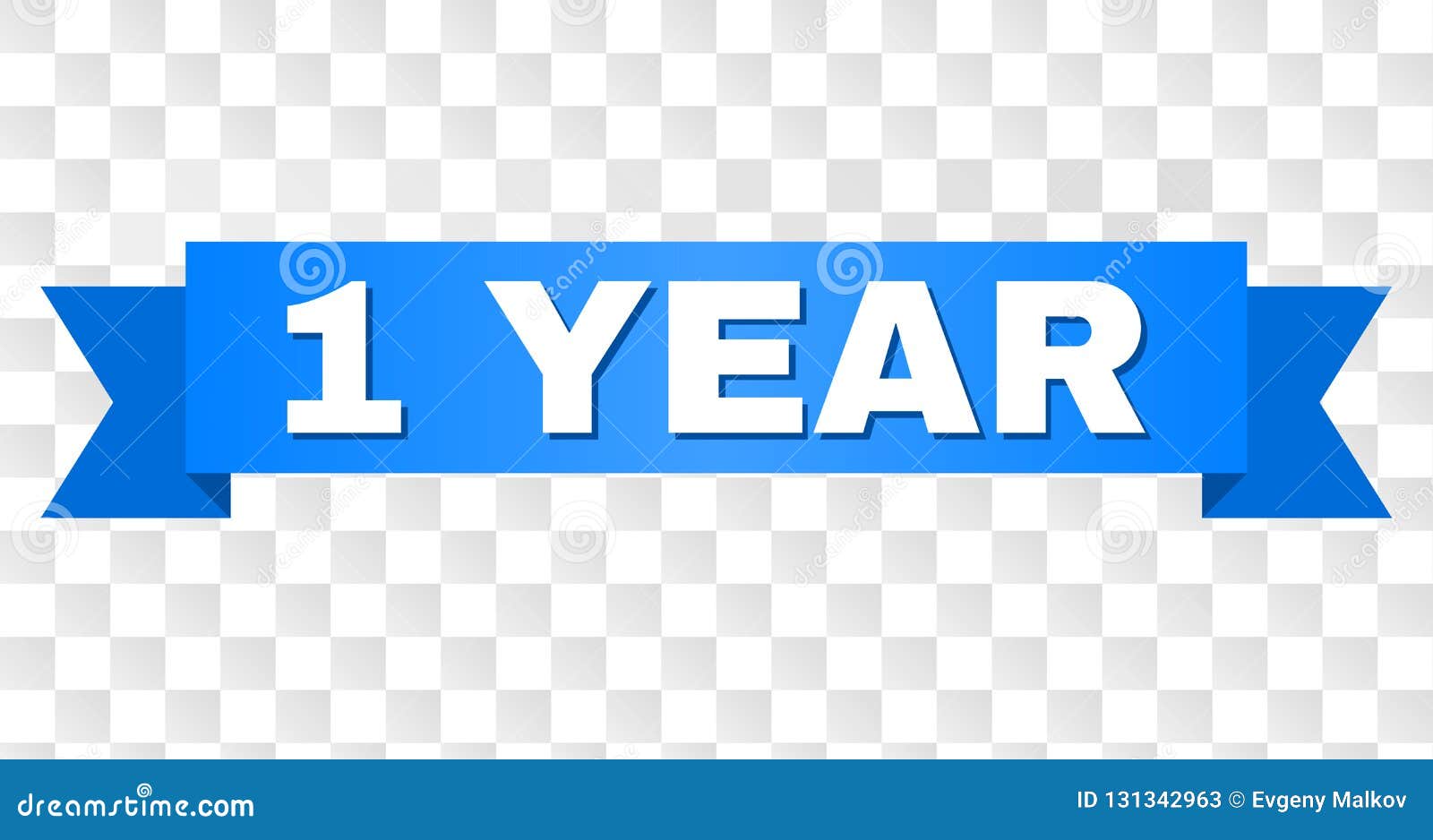 Blue Stripe with 1 YEAR Caption Stock Vector - Illustration of sticker ...