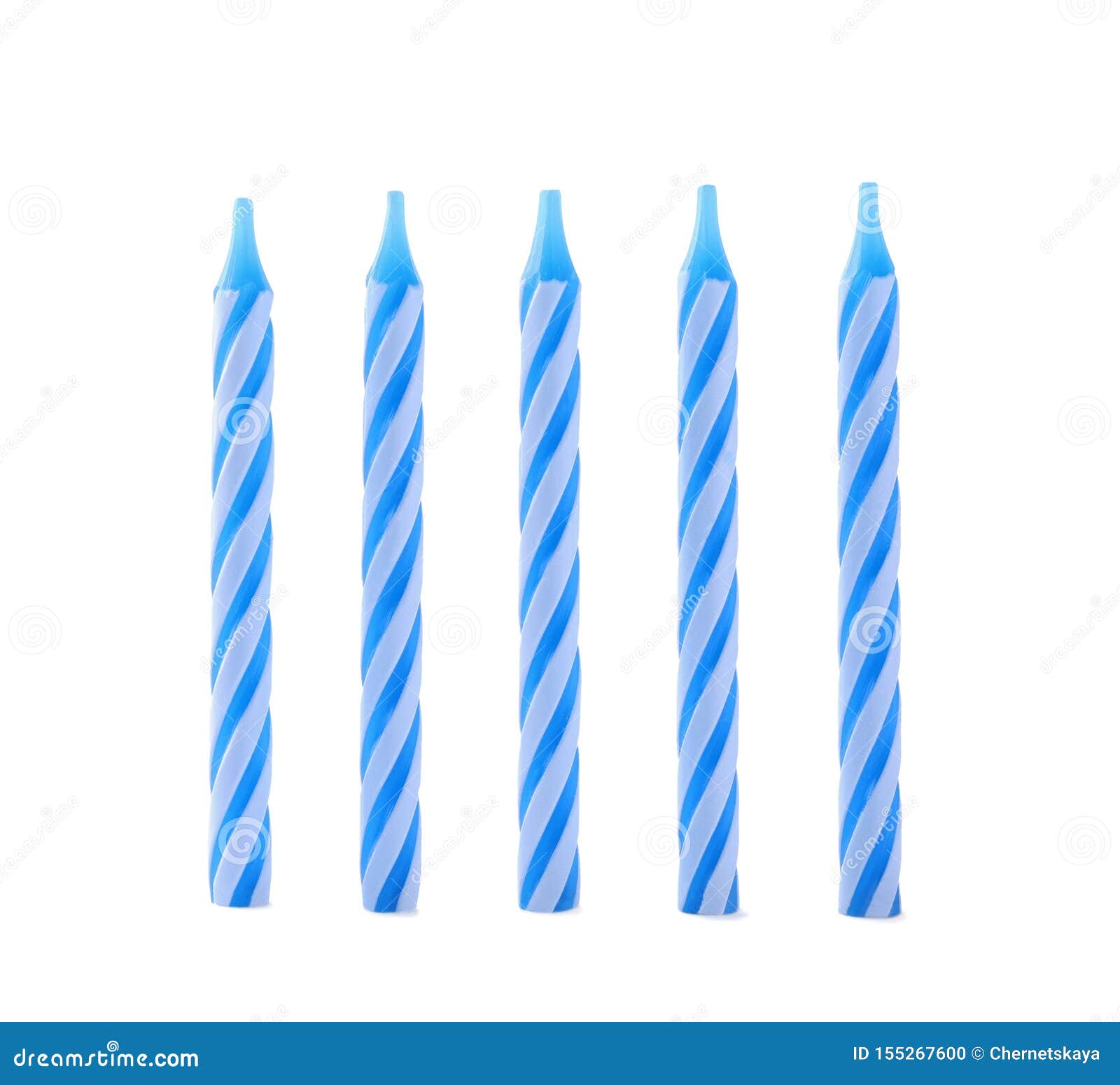 Blue Striped Birthday Candles Isolated Stock Photo - Image of candle ...