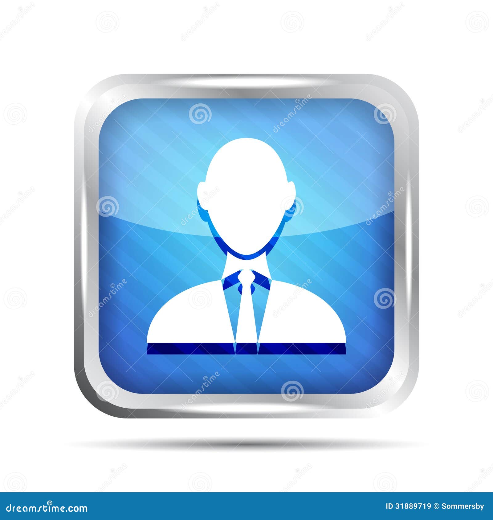 Blue Striped Businessman Icon Stock Vector - Illustration of round ...