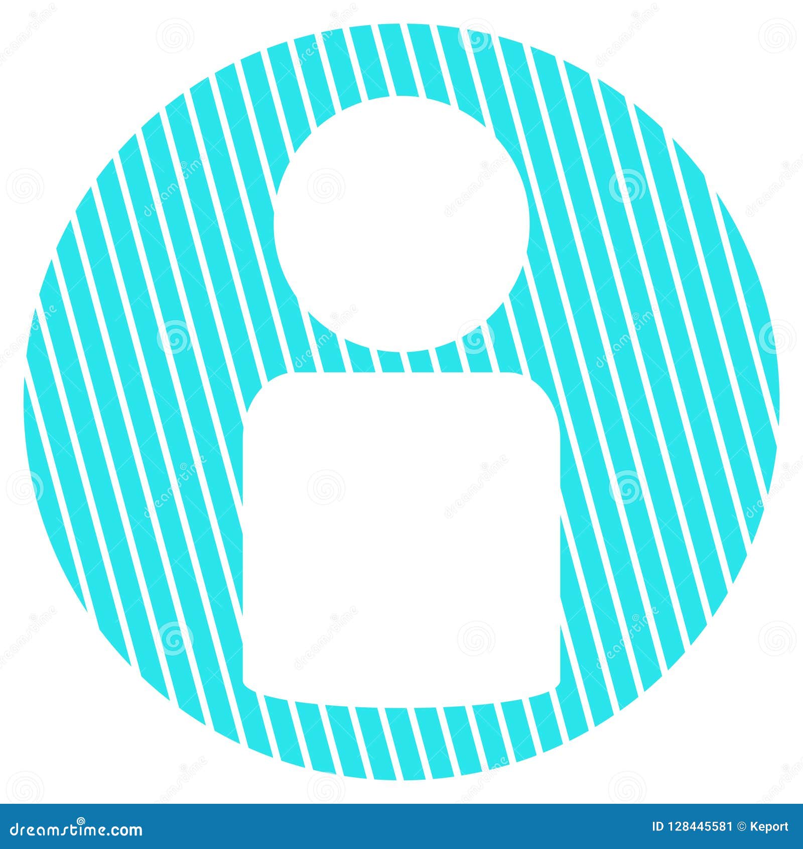 Blue striped Contact Icon stock illustration. Illustration of head ...