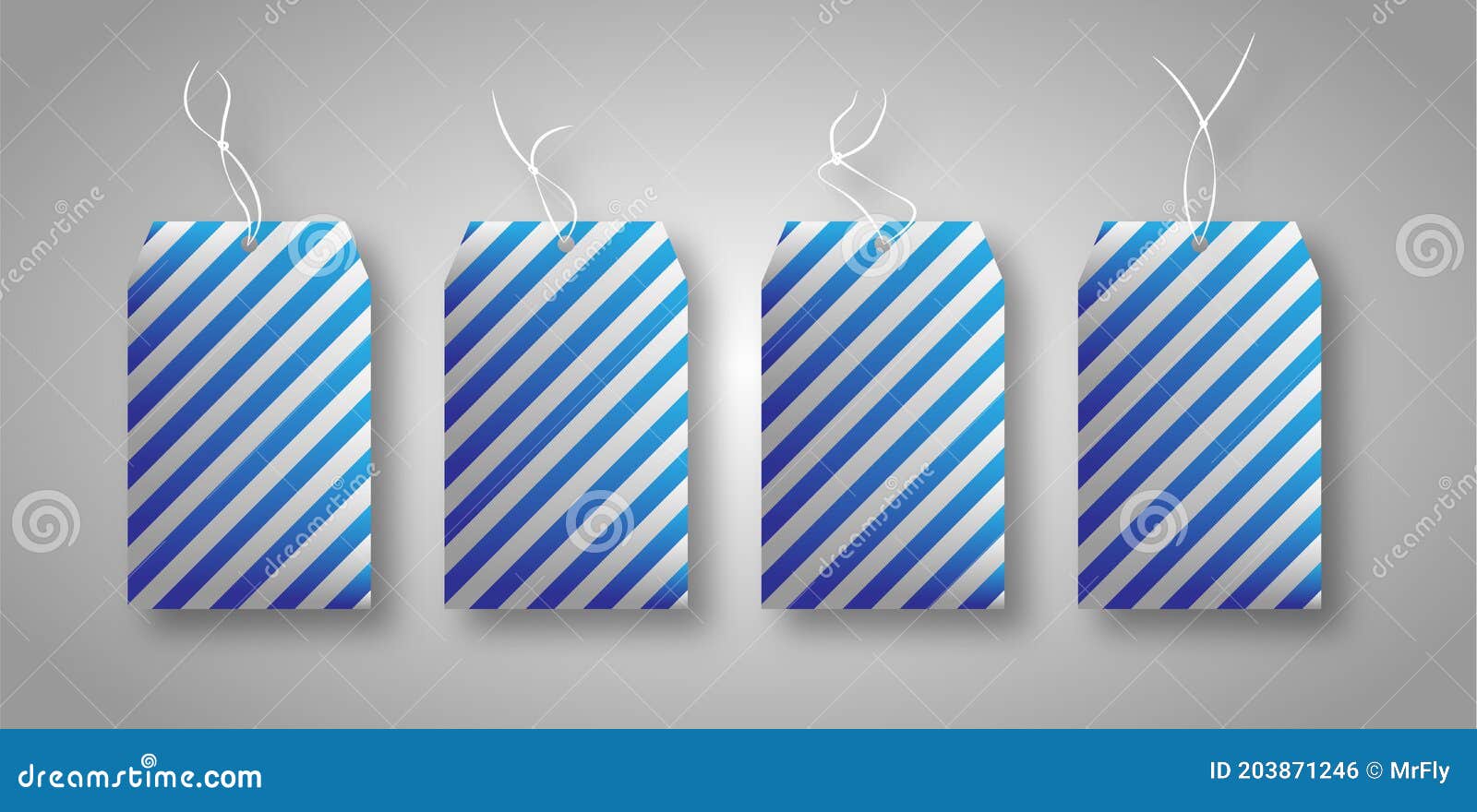 Blue Striped Paper Tags, Vector Illustration Stock Vector ...