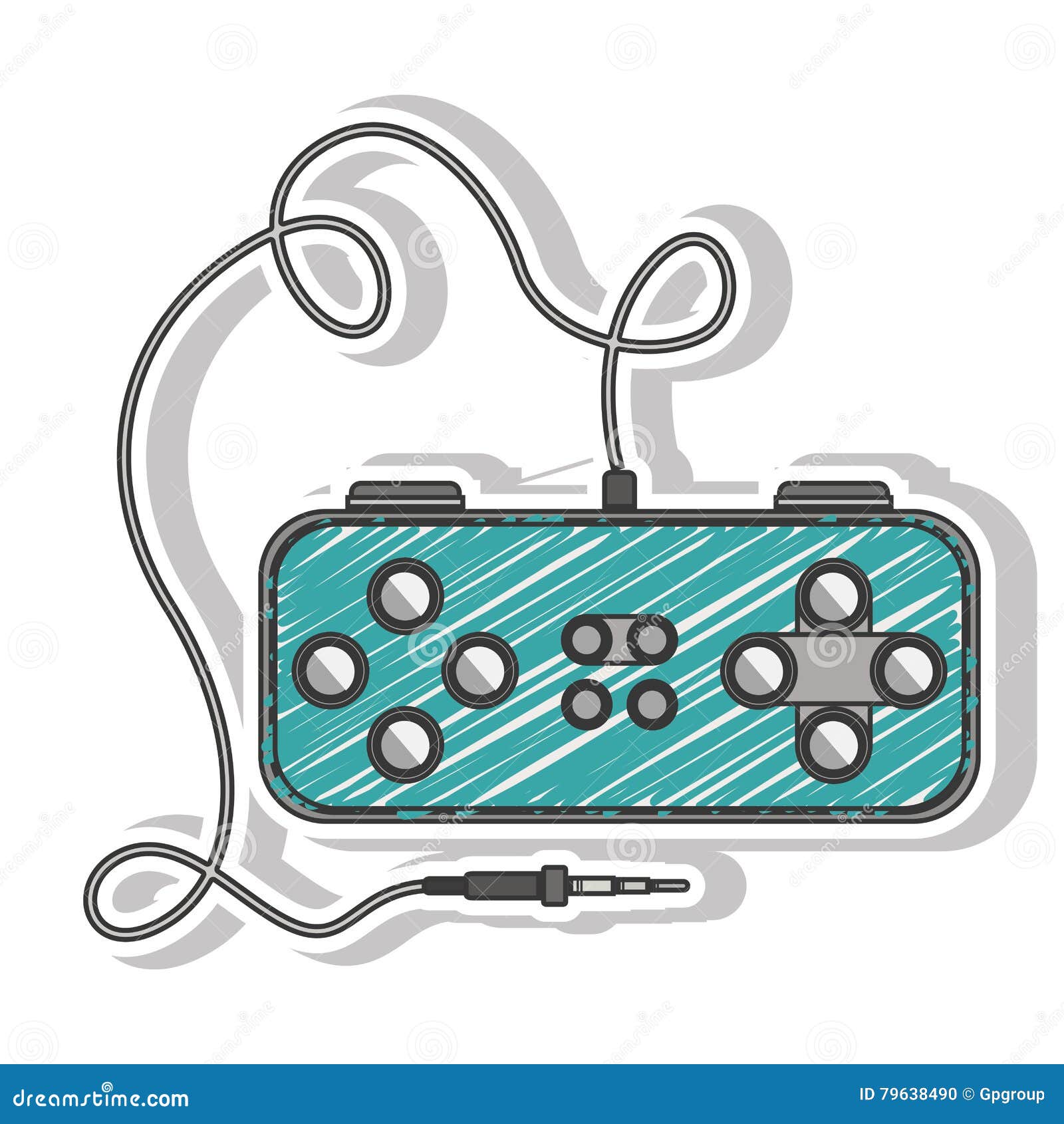Blue Striped Remote Control Games with Rectangle Form Stock Vector ...