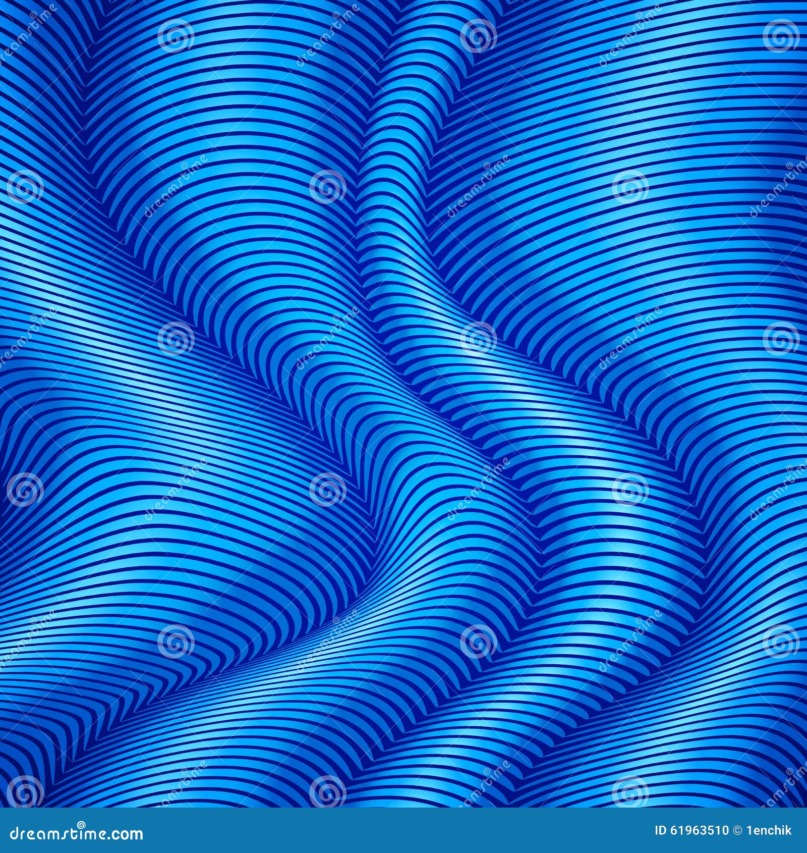 Blue Striped Waves 3d Abstract Background Stock Vector - Illustration ...