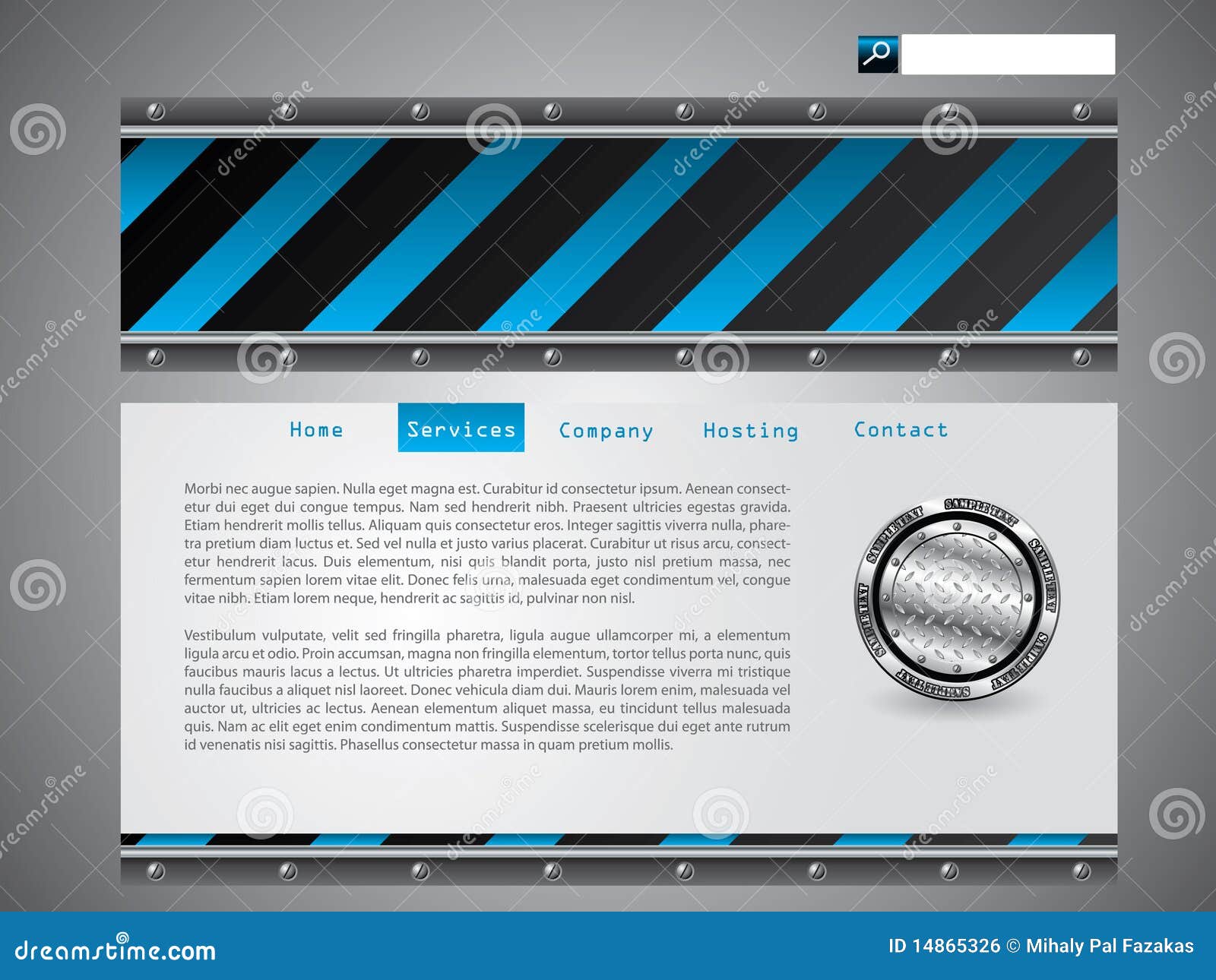 Blue Striped Website Template Stock Vector - Illustration of color ...