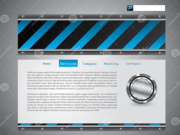 Blue Striped Website Template Stock Vector - Illustration of color ...