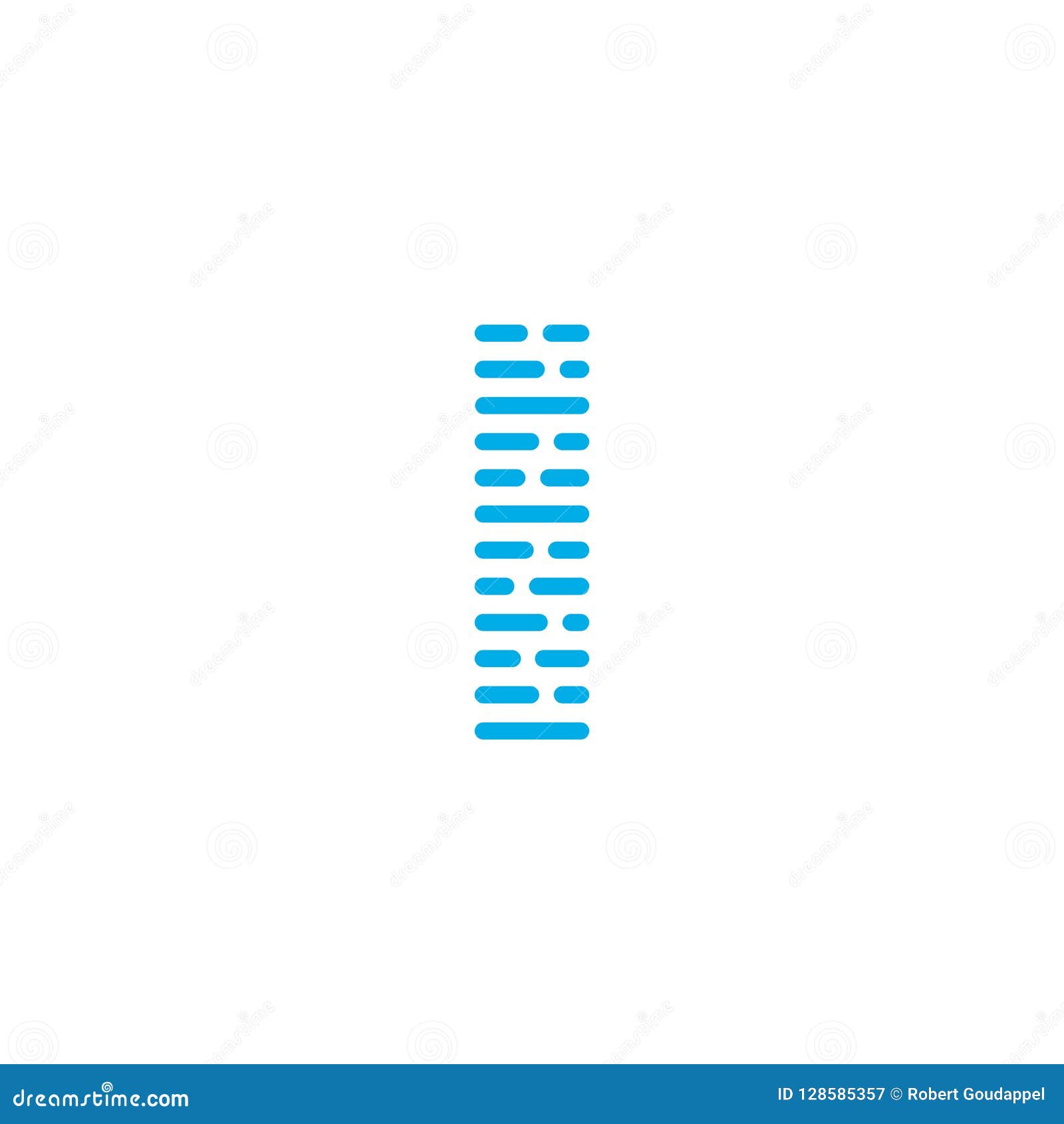 Blue Stripes Vector Logo Letter I Stock Vector - Illustration of liquid ...