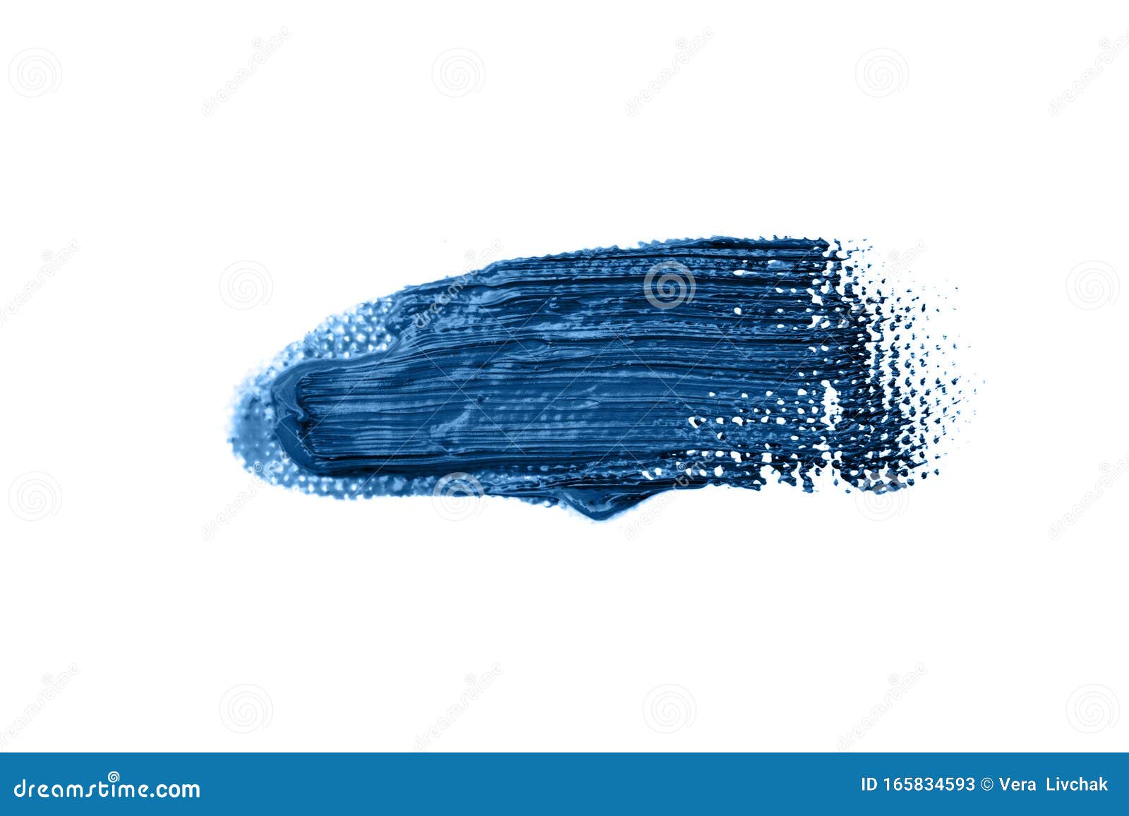 Blue Stroke of the Paint Brush on Canvas. Stock Image - Image of ...