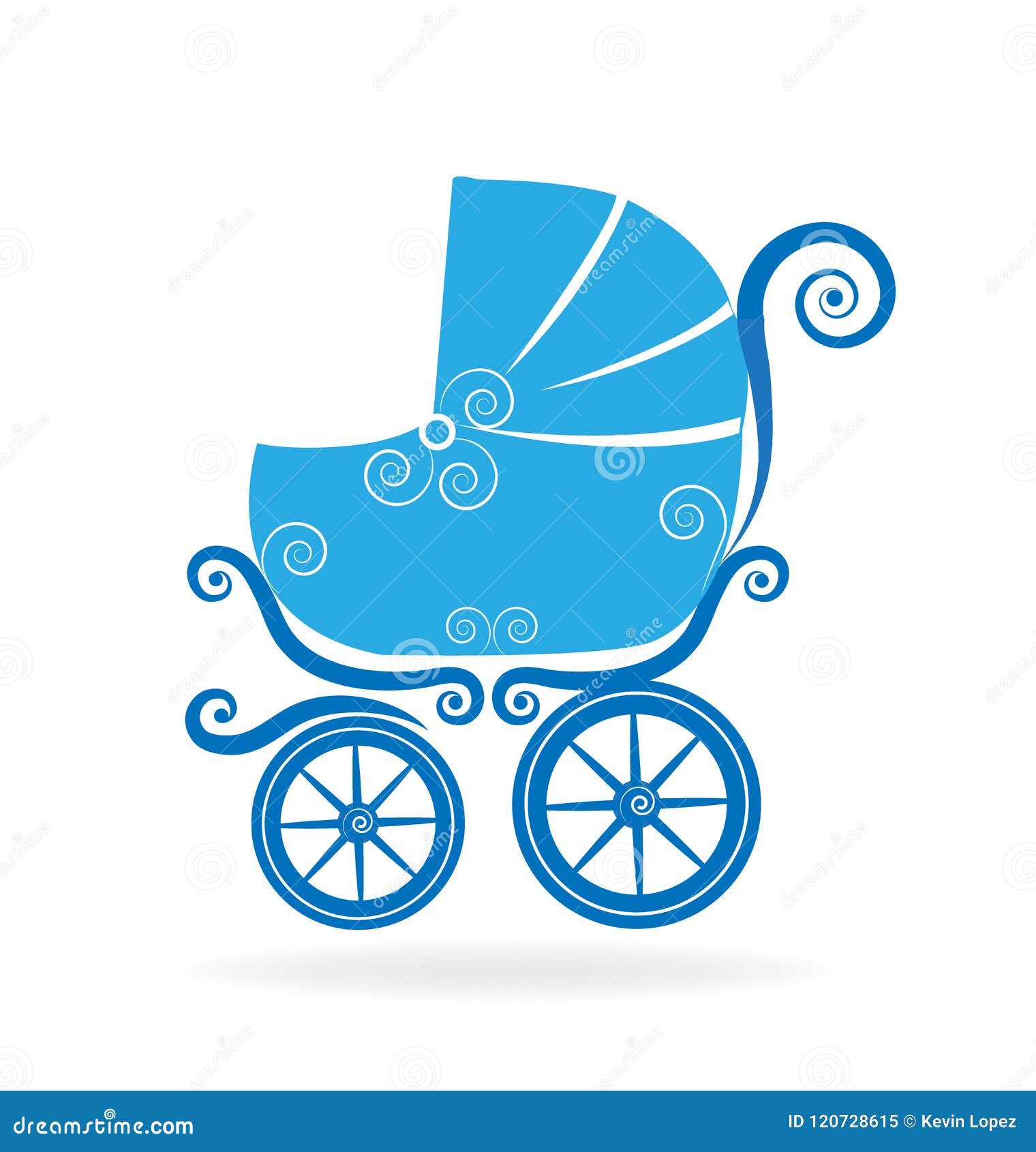 Blue stroller icon vector stock vector. Illustration of clip - 120728615