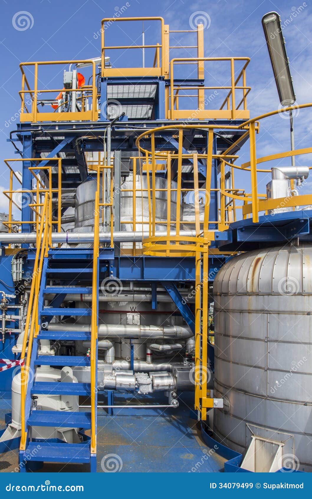 Blue structure in factory stock image. Image of energy - 34079499