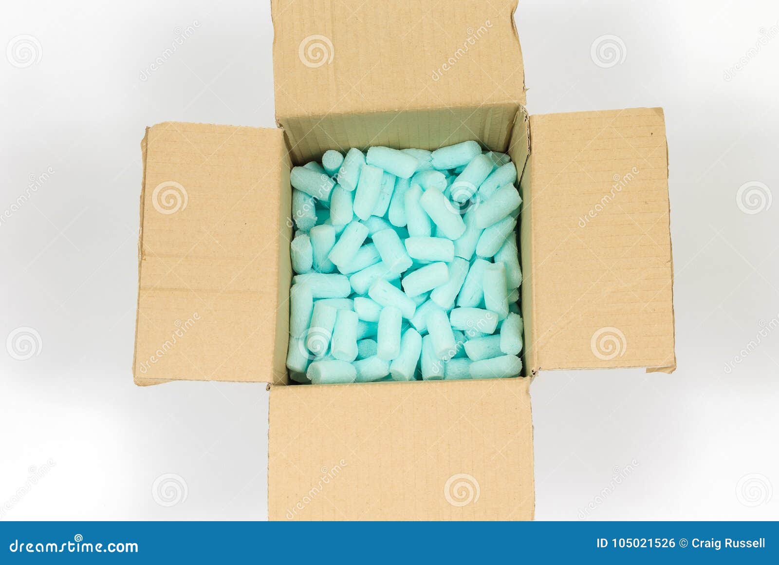 Blue styrofoam pellets stock photo. Image of package - 105021526