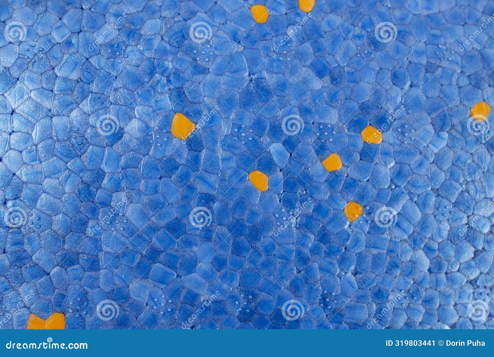 Blue Styrofoam Structure with Orange Dots, Abstract Textured Pattern ...