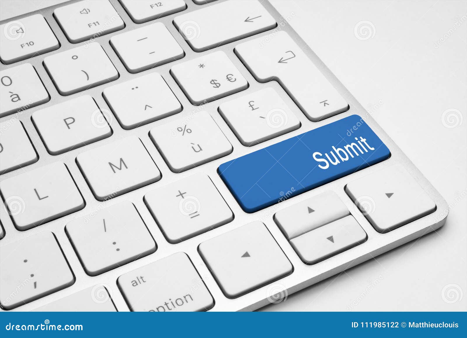 Blue Submit Button on Keyboard Stock Photo - Image of media, online ...