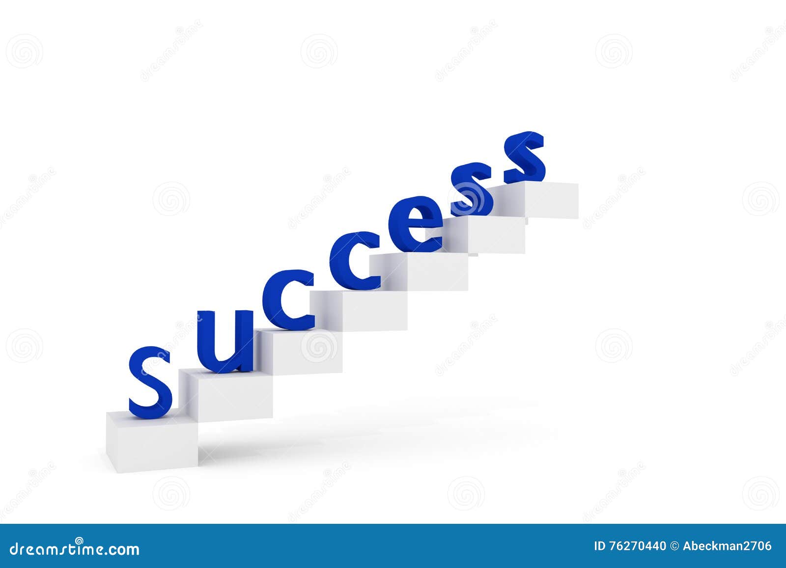 Blue Success on Stairs 3D Rendered Illustration Stock Illustration ...