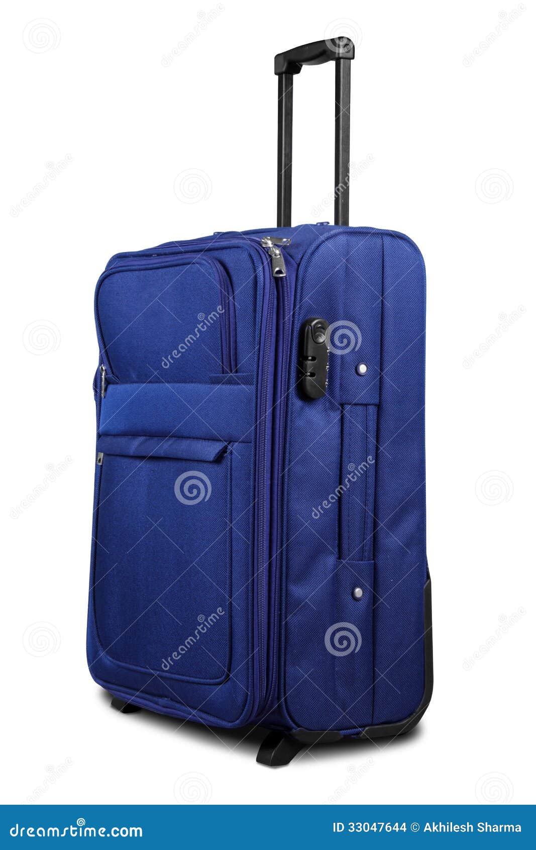 Blue Suitcase Isolated on White Stock Photo - Image of tourist, journey ...