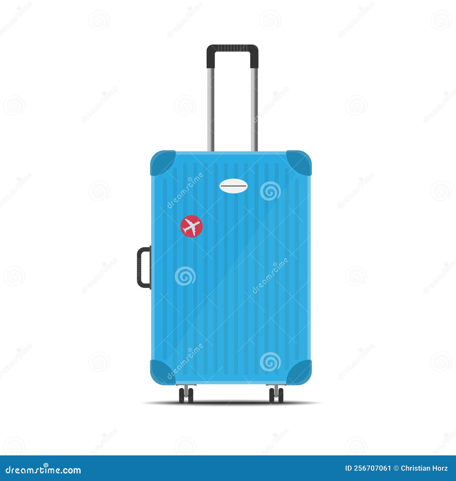 Blue Suitcase Isolated on White Background Stock Vector - Illustration ...