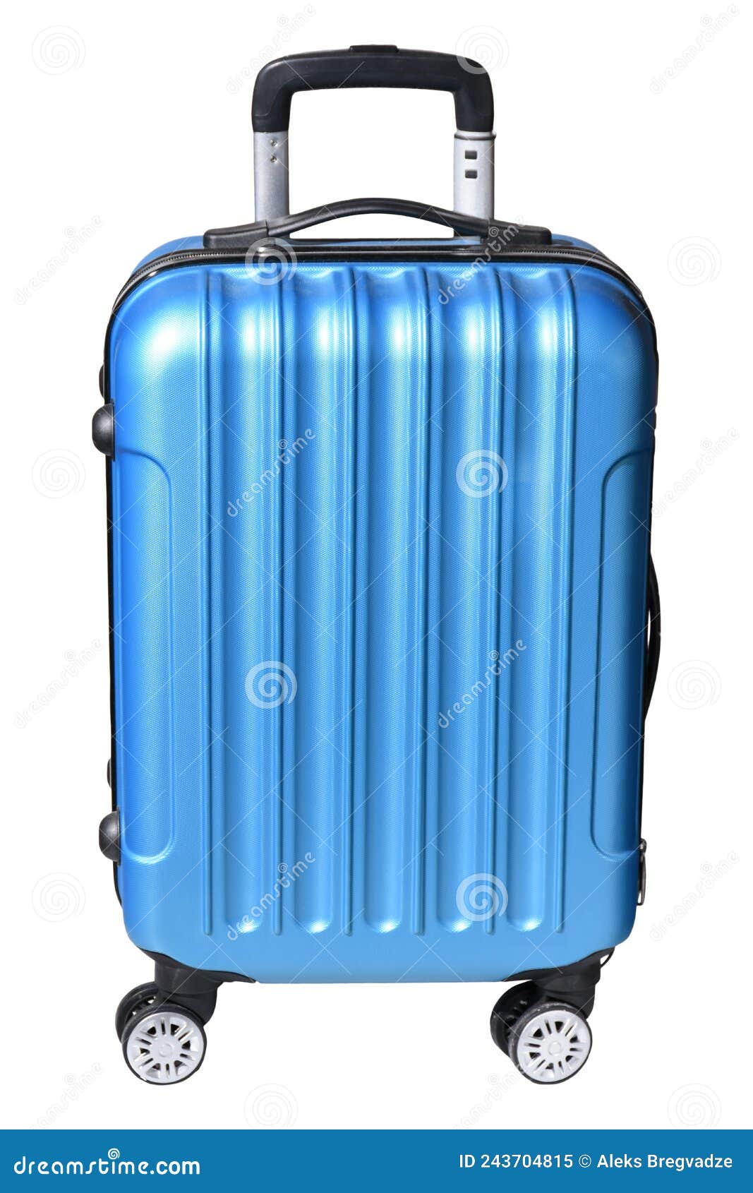 The Blue Suitcase Isolated on the White Background Stock Image - Image ...