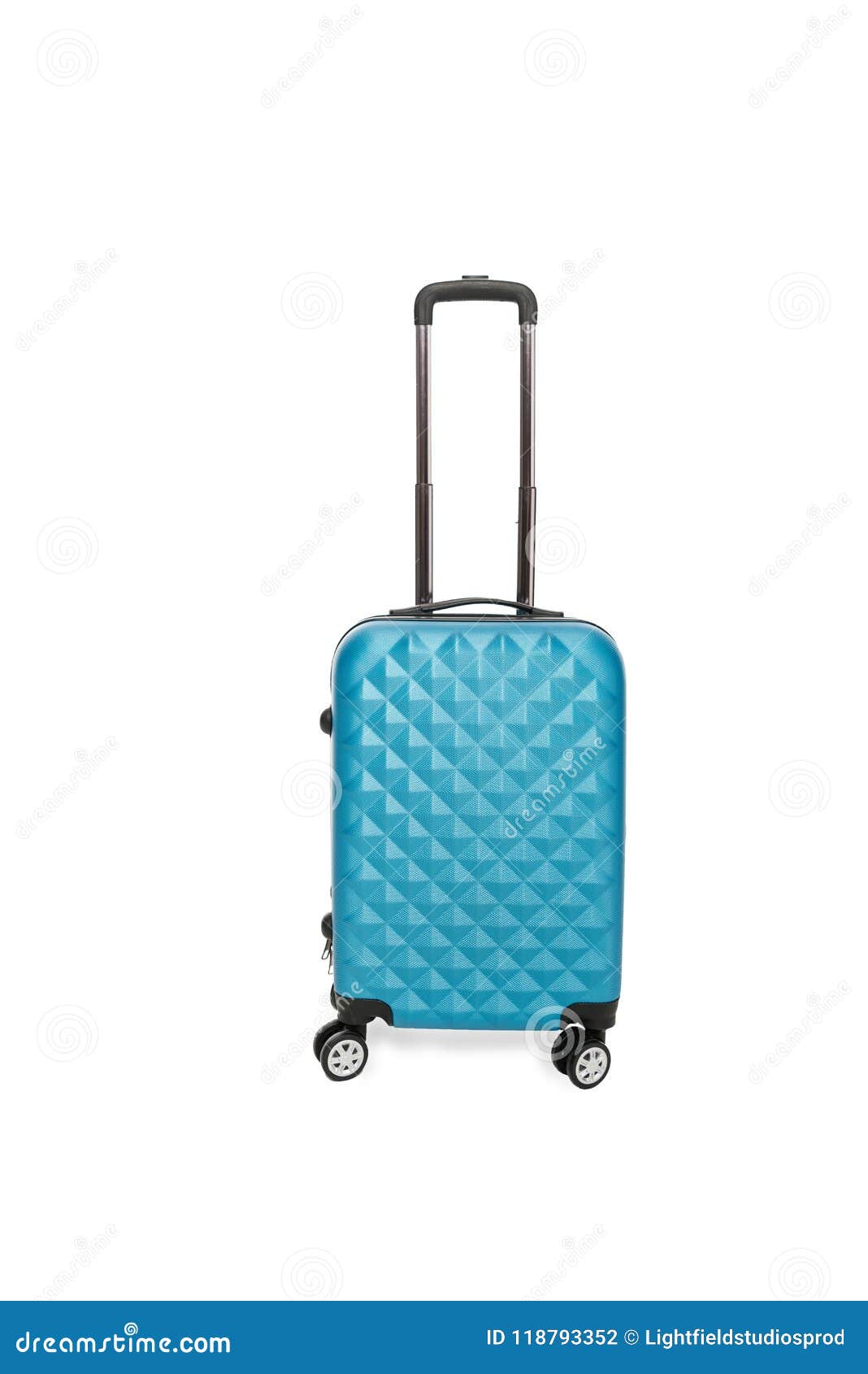 Blue suitcase for trips stock photo. Image of tourism - 118793352