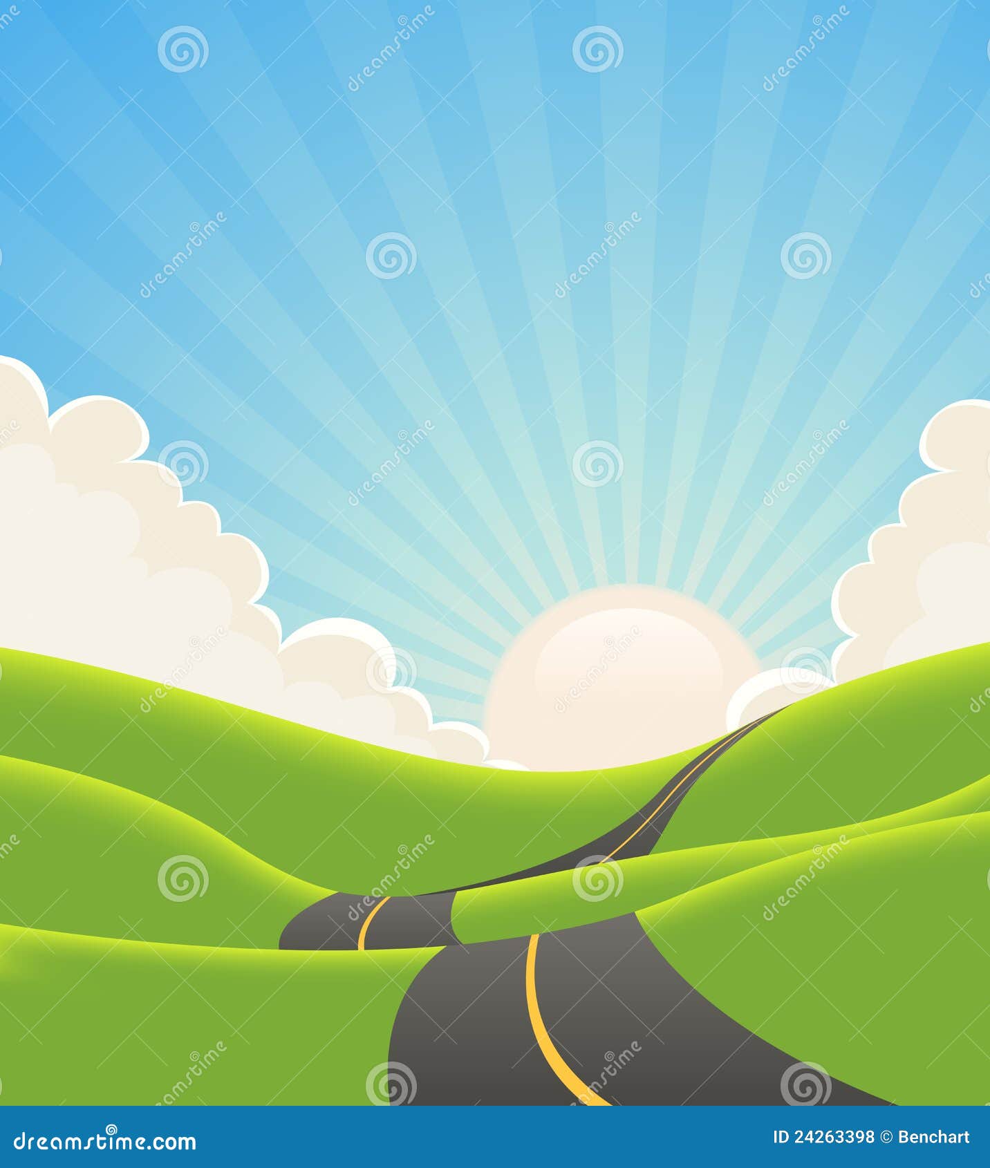 Large Track Roads Cartoon