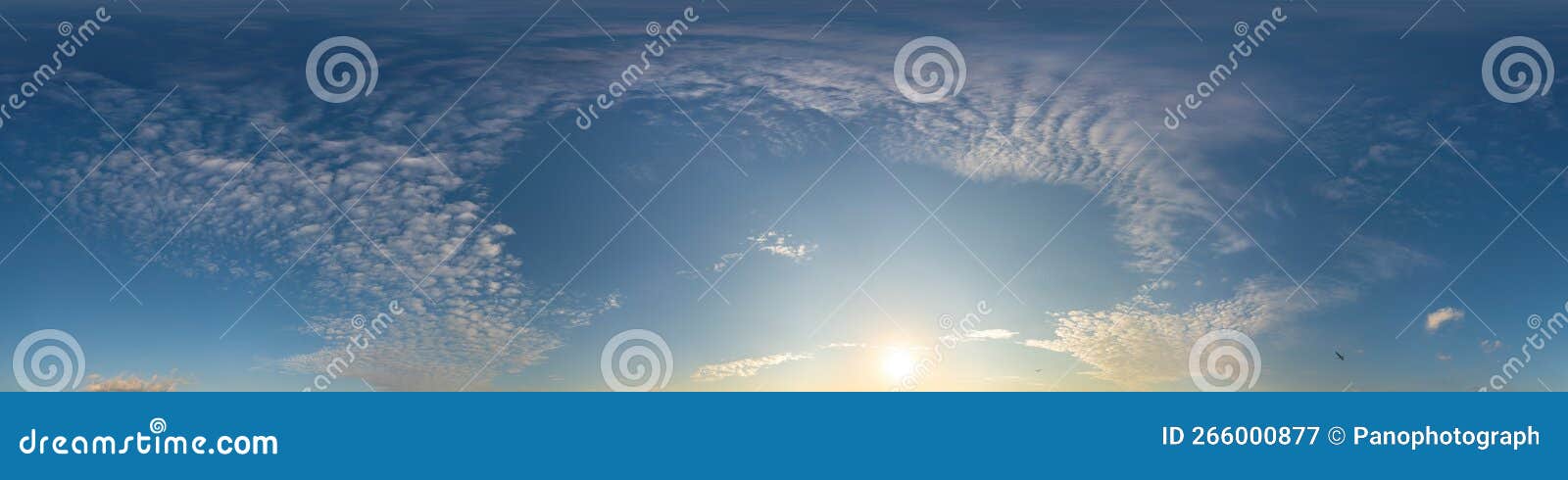 Blue Summer Sky Panorama with Light Cirrus Clouds. Hdr Seamless ...
