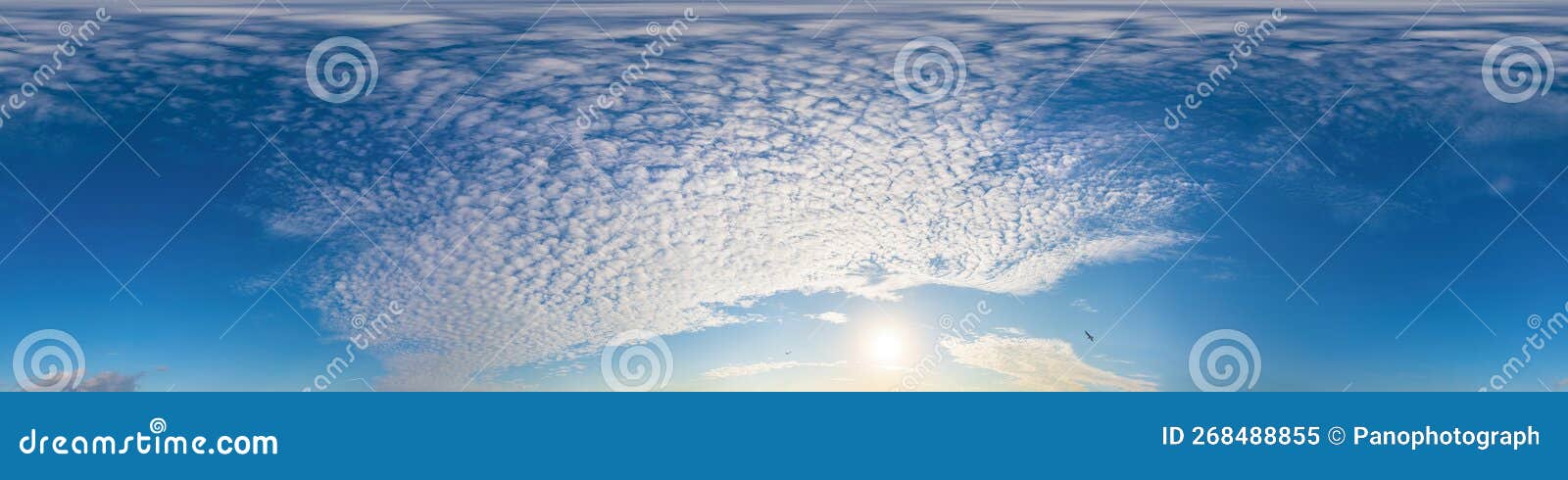 Blue Summer Sky Panorama with Light Cirrus Clouds. Hdr Seamless ...