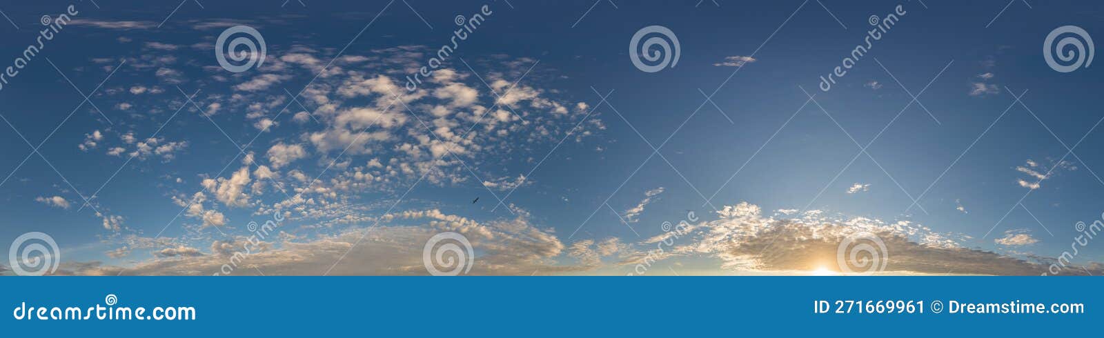 Blue Summer Sky Panorama with Light Cirrus Clouds. Hdr Seamless ...