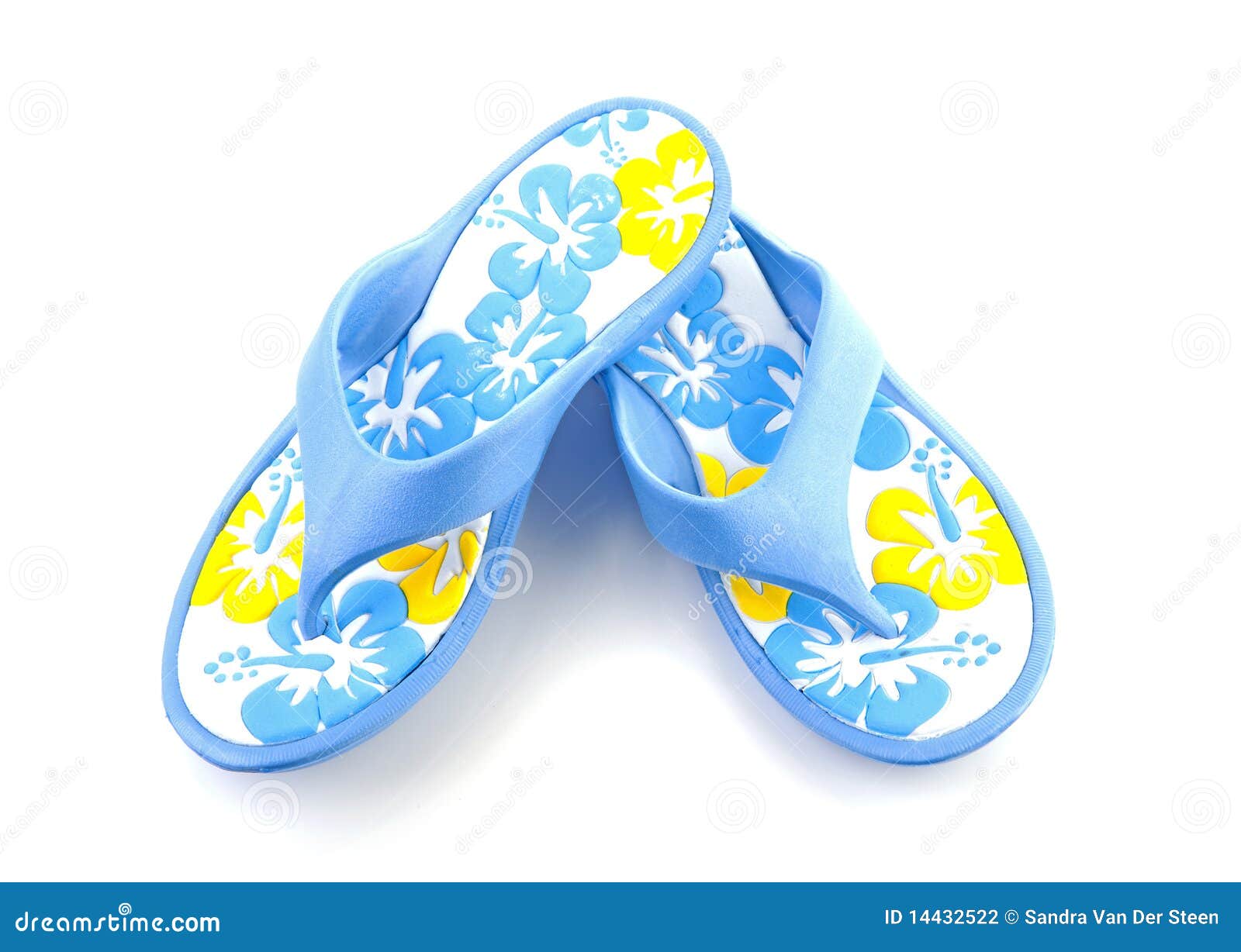 Blue summer slippers stock photo. Image of slippers, summer - 14432522